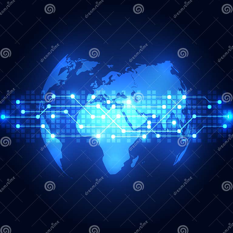 Abstract Global Network Technology Background, Vector Stock Vector - Illustration of ...