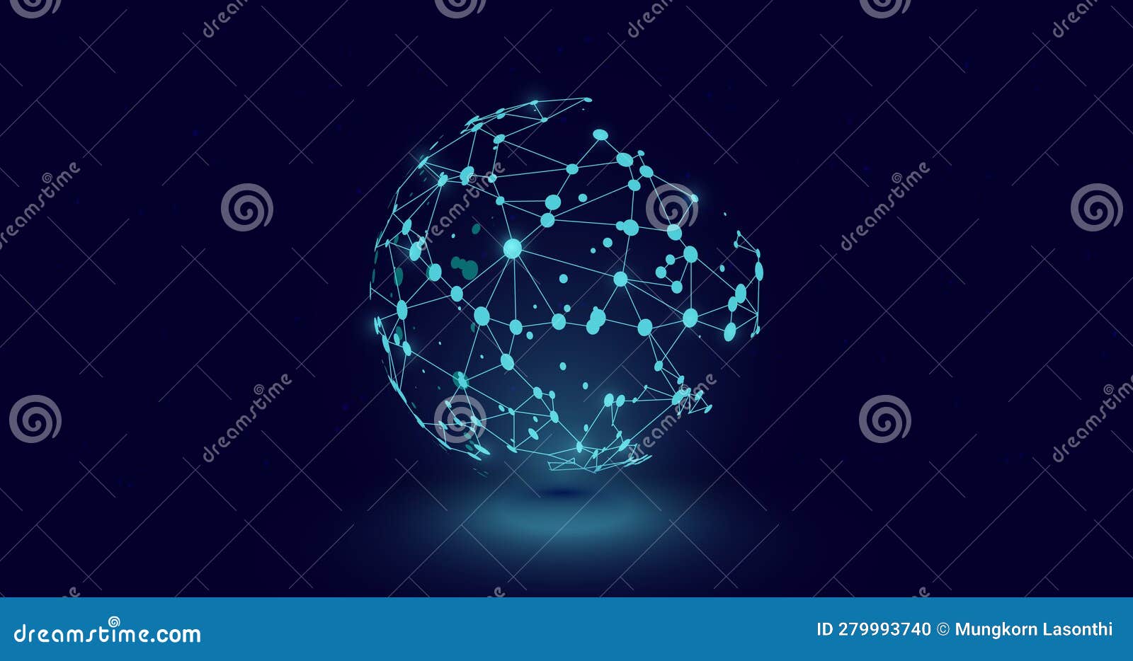 Abstract Global Network Technology Connection. Global Communication ...