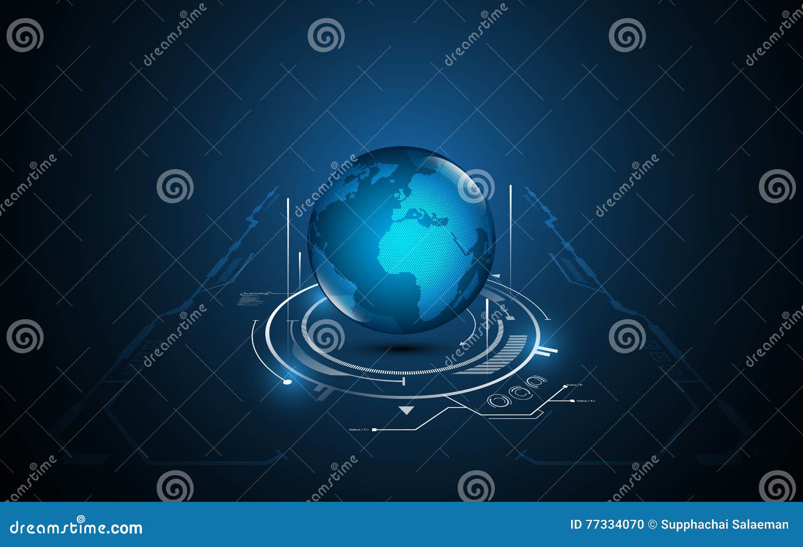 Abstract Global Tech Communication Pattern Movement Perspective Design ...