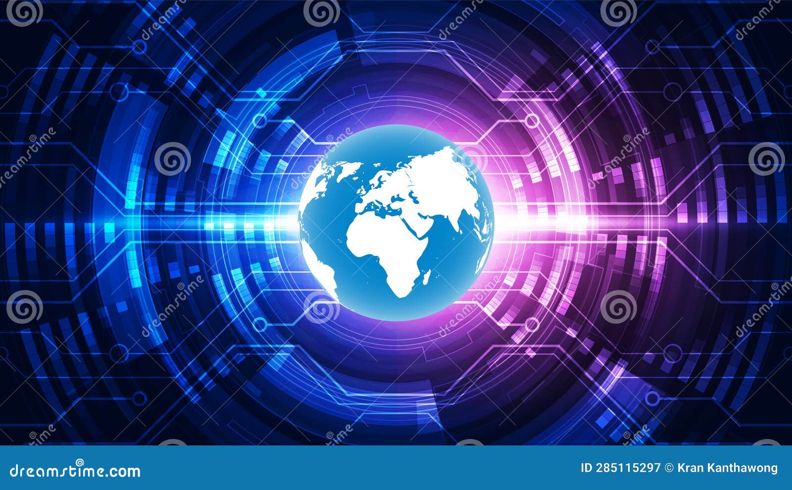 Abstract Global Technology Concept Background, Vector Illustration ...