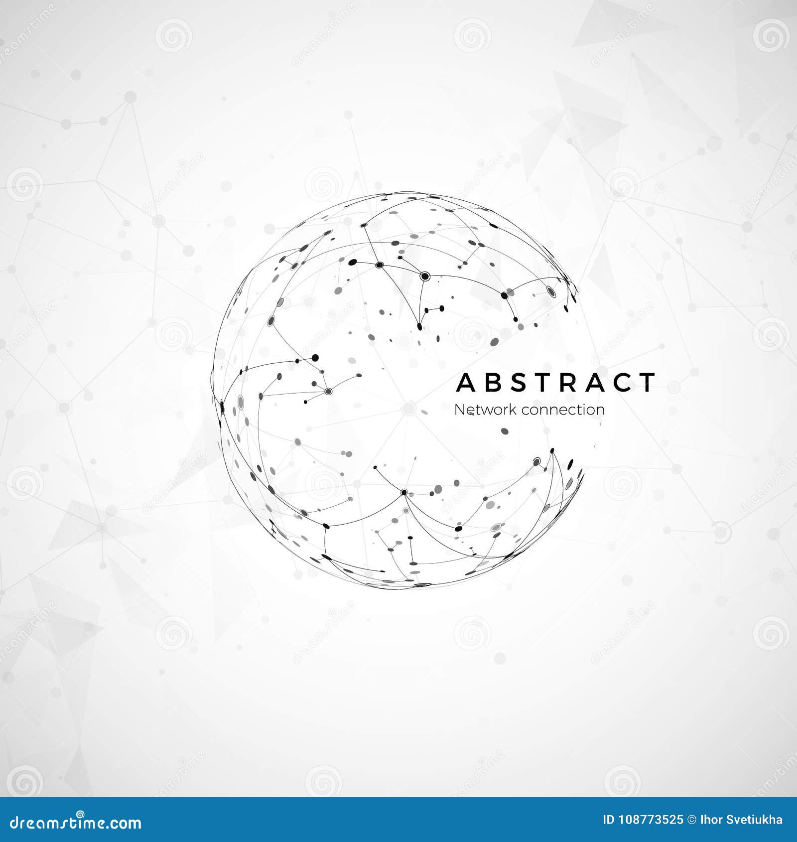 Abstract Global Web. Node and Communication. Globe Digital Net Modeling ...
