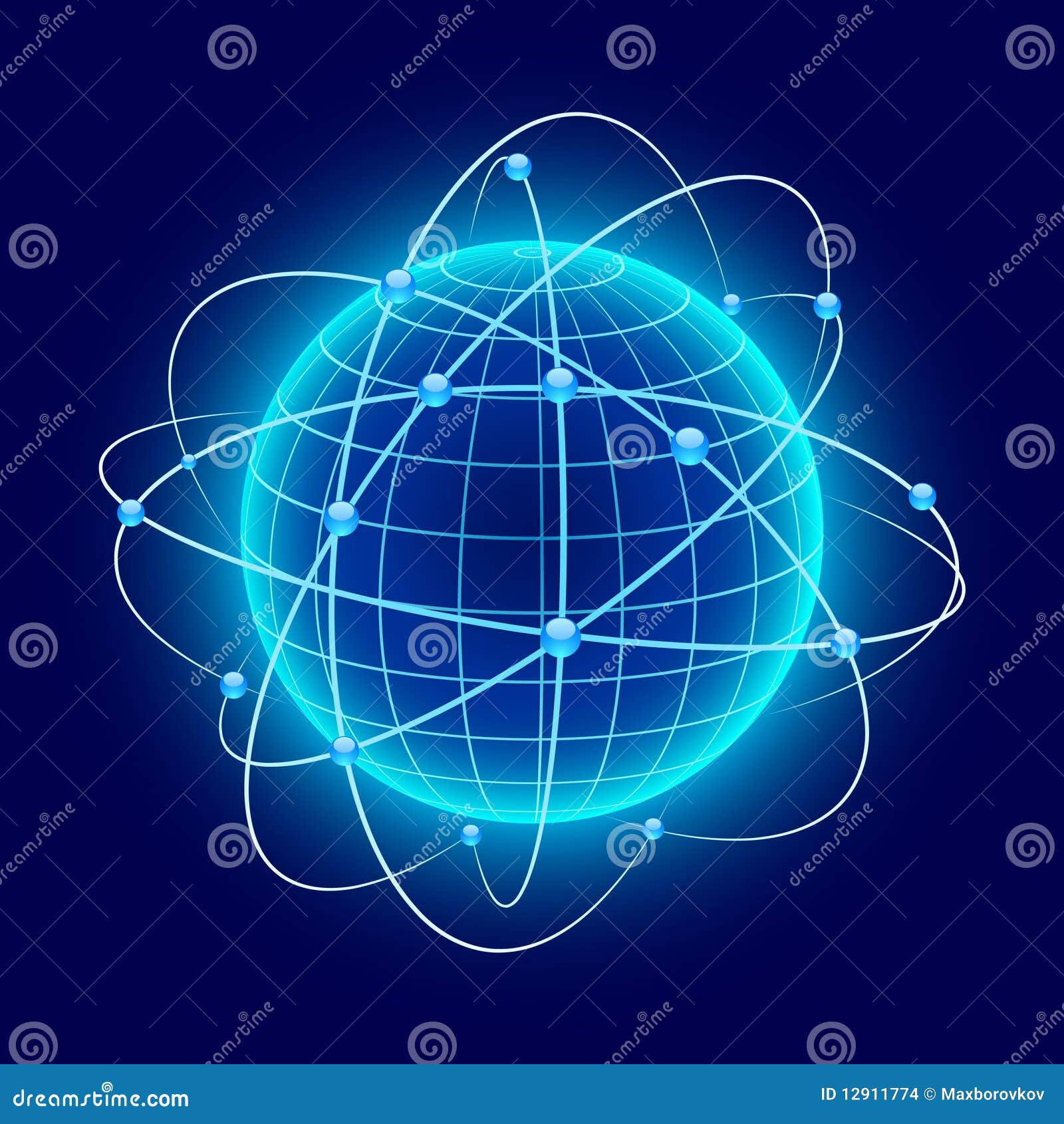 Abstract globe. stock vector. Illustration of glass, neon - 12911774