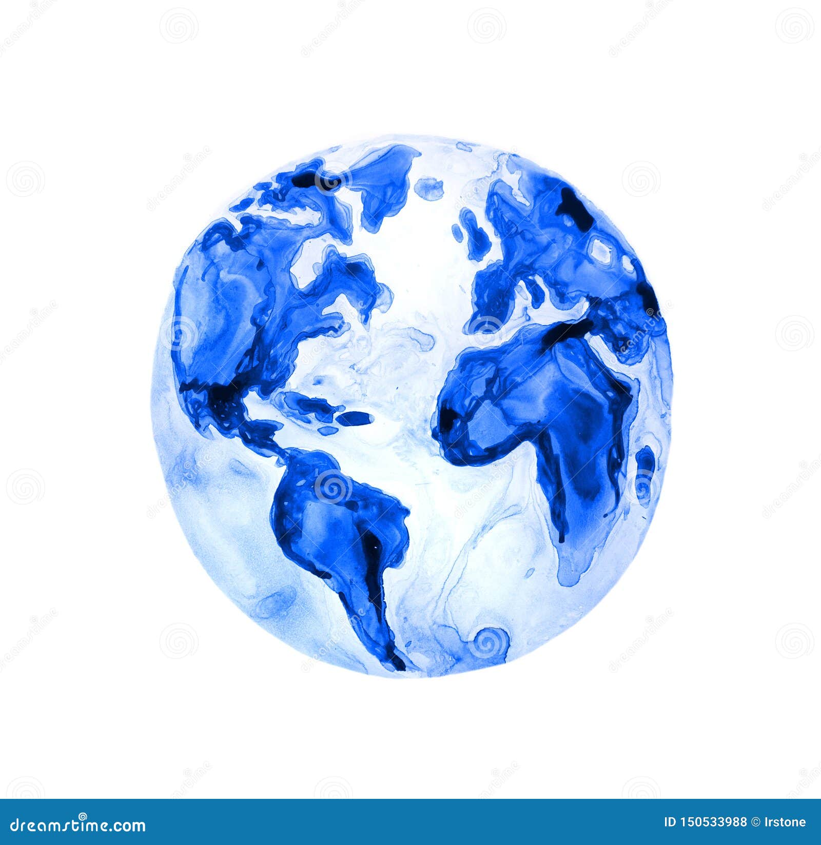 Abstract Globe, Brushes and Palette, Watercolour Textured Collection ...