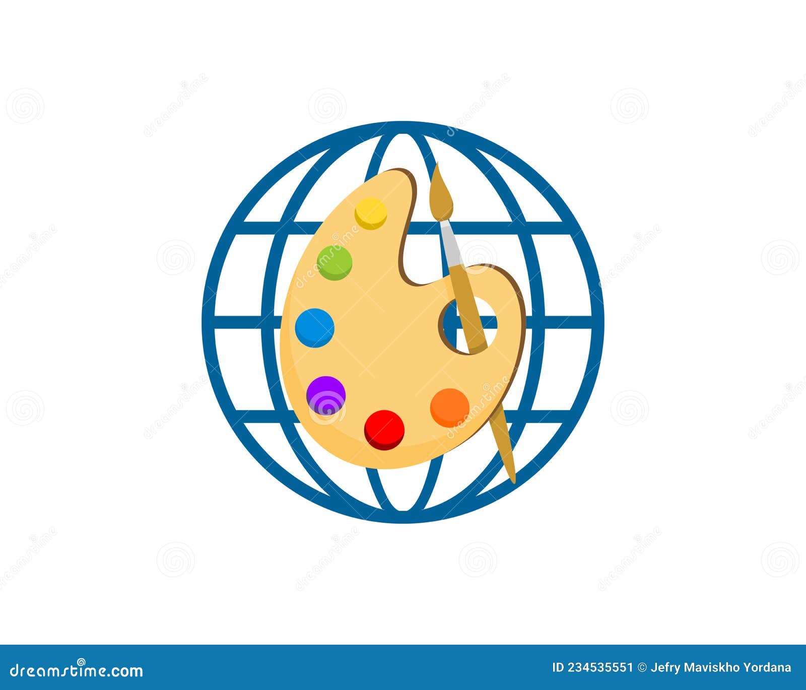 Abstract Globe with Color Palette Inside Stock Illustration ...