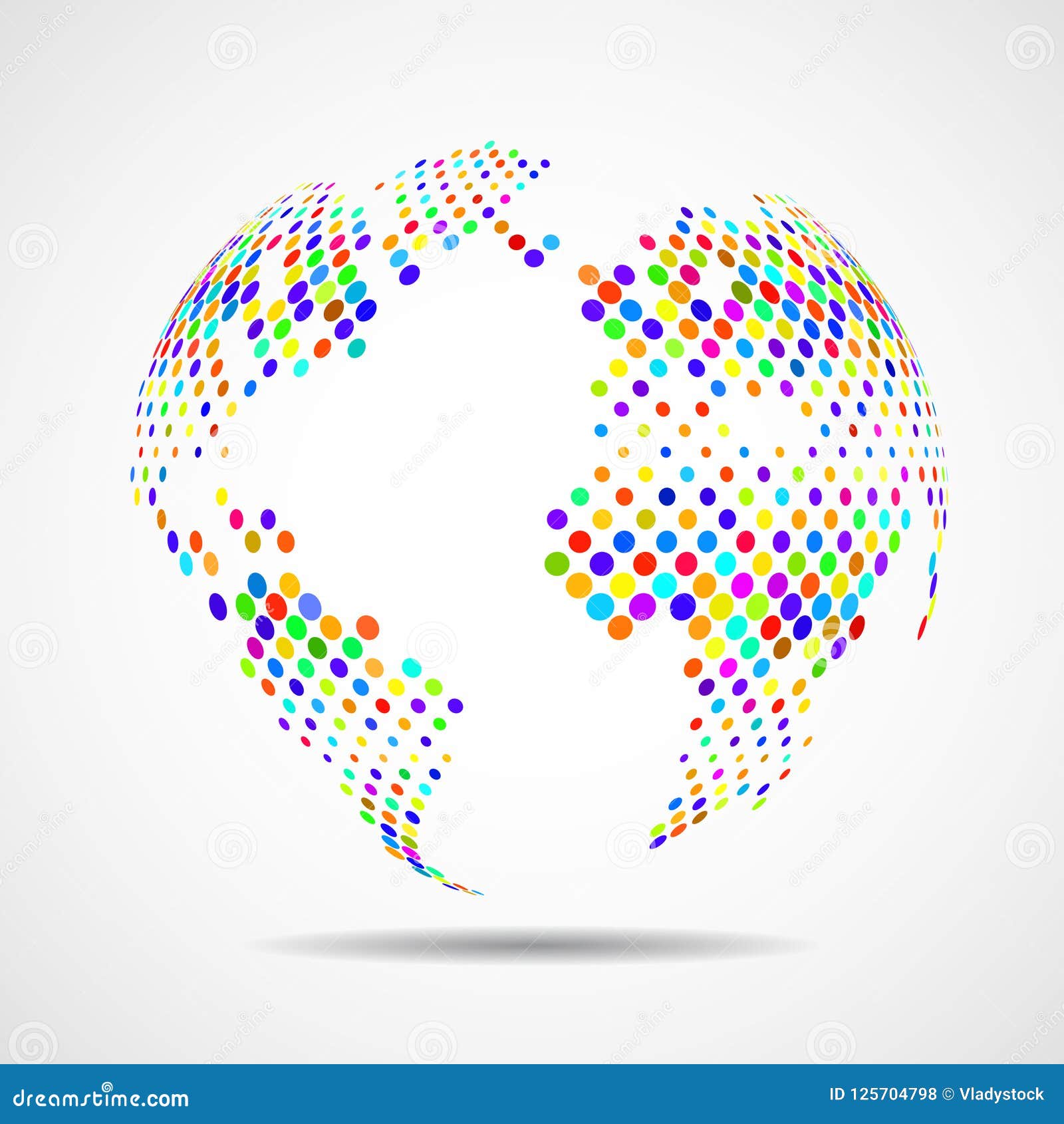 Abstract Globe Earth of Colorful Circles Stock Vector - Illustration of ...