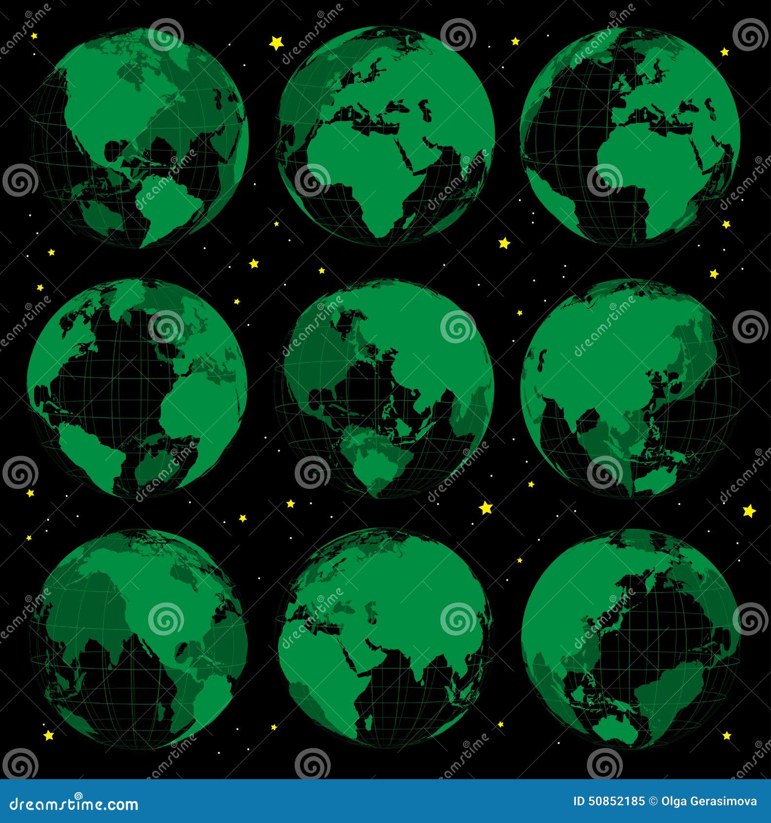 Abstract Globe Earth Icons Set. Stock Vector - Illustration of design ...