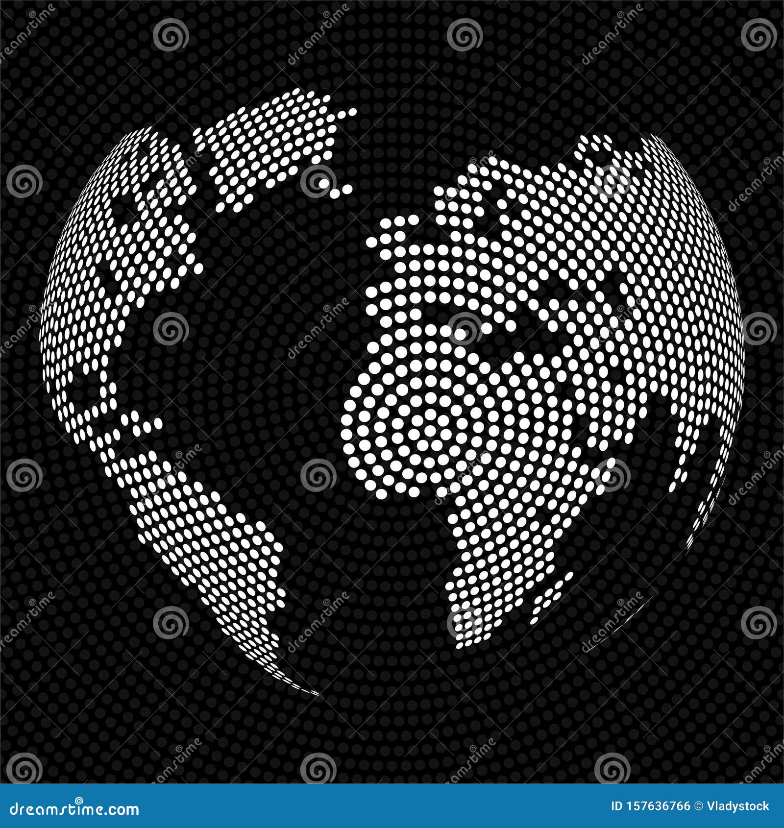 Abstract Globe Earth of Radial Dots Stock Vector - Illustration of ...