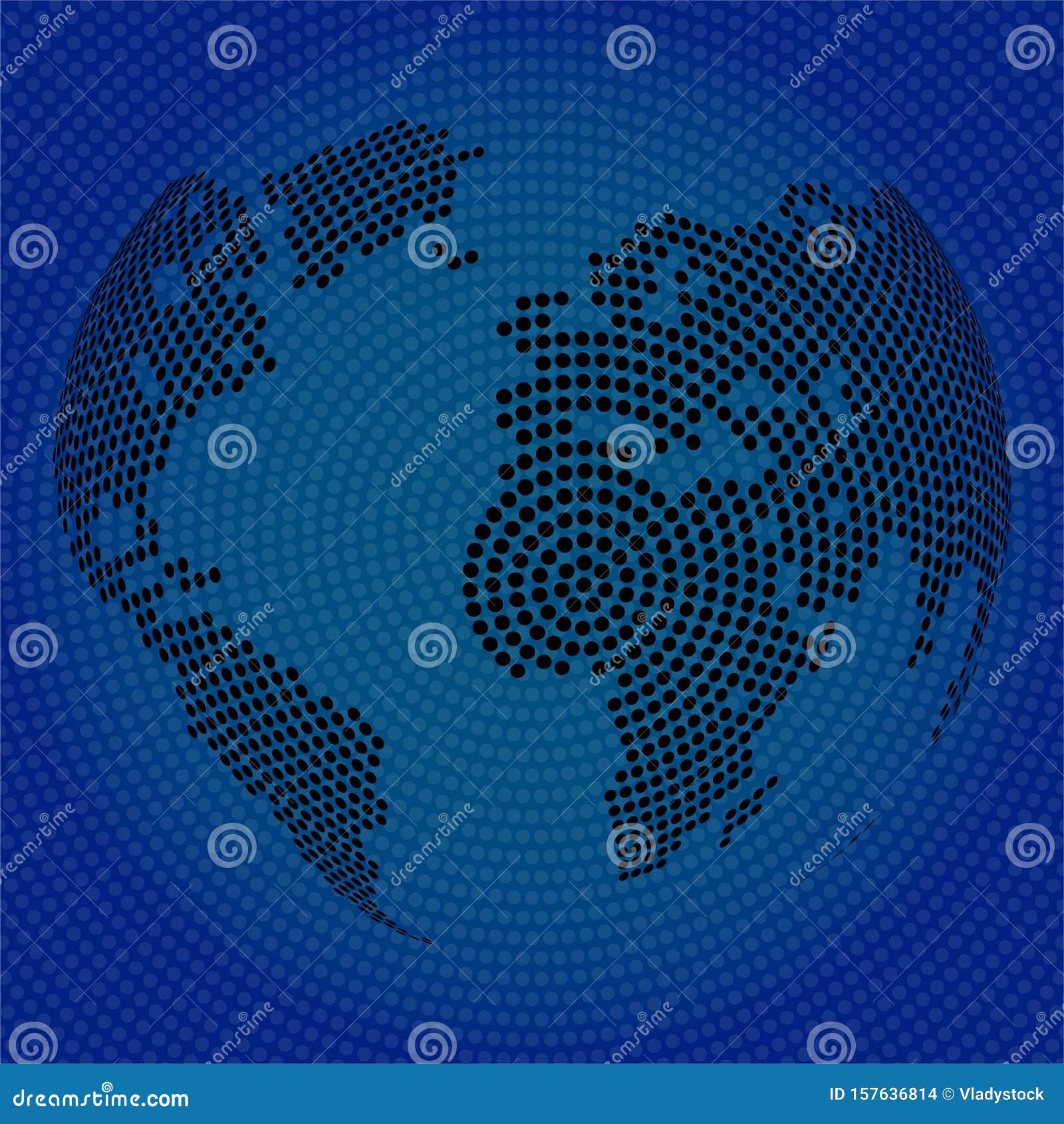 Abstract Globe Earth of Radial Dots Stock Vector - Illustration of ...