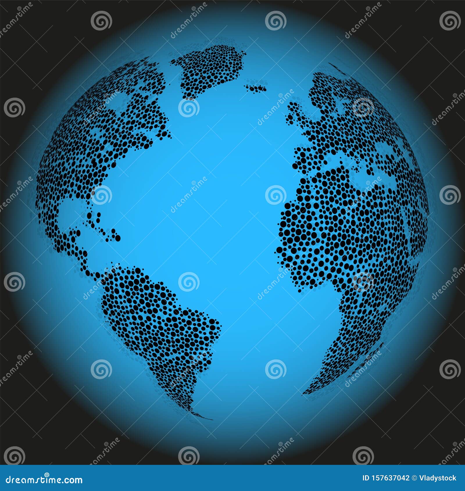 Abstract Globe Earth of Round Dots Stock Vector - Illustration of atlas ...