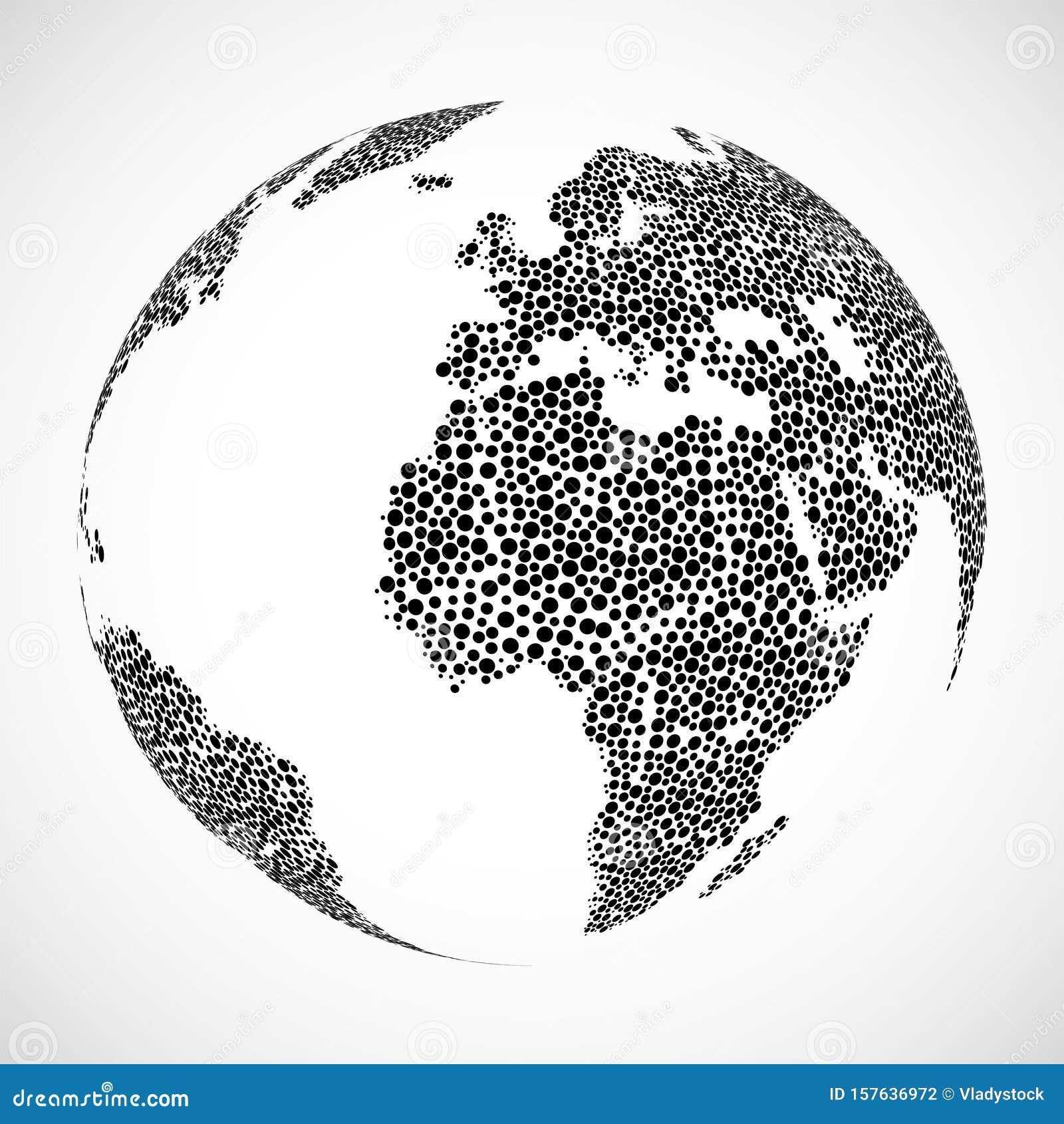 Abstract Globe Earth of Round Dots Stock Vector - Illustration of ...