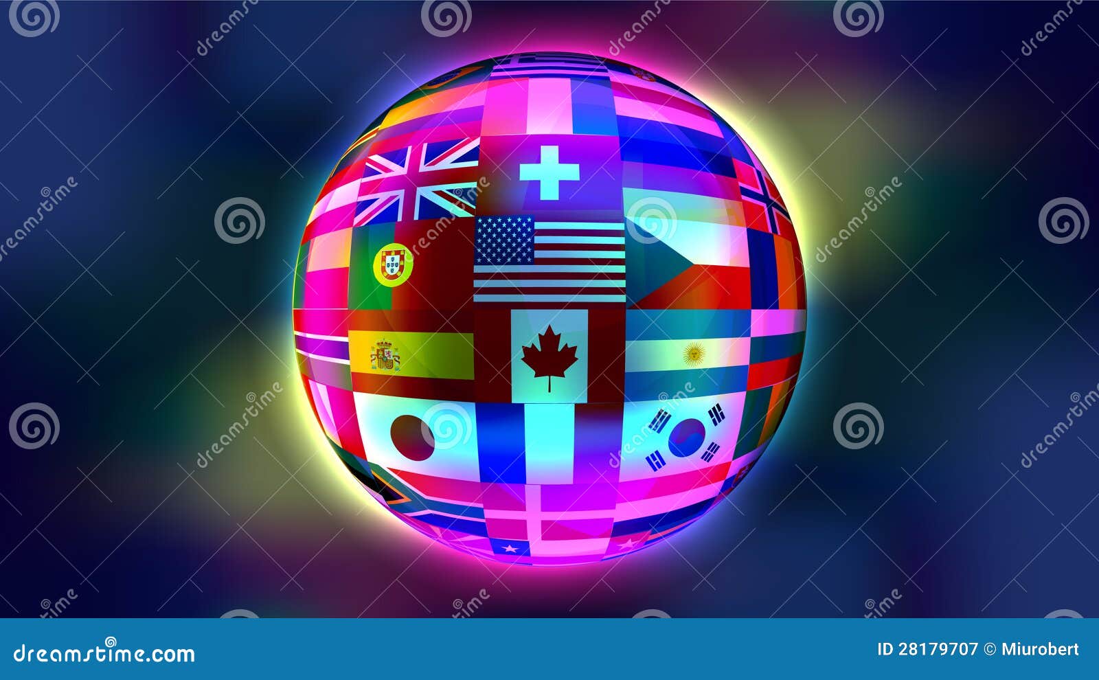 Abstract Globe with Flags stock vector. Illustration of green - 28179707