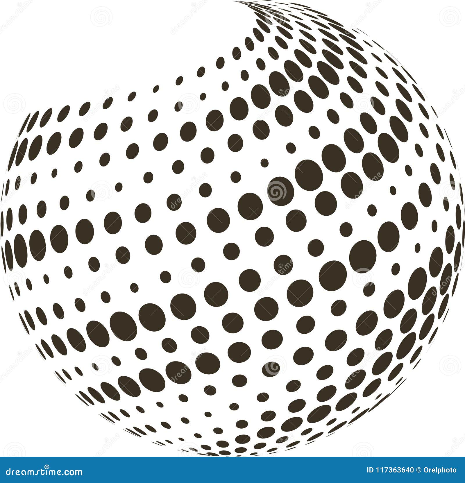 Abstract Globe with Halftone. Stock Vector - Illustration of black ...