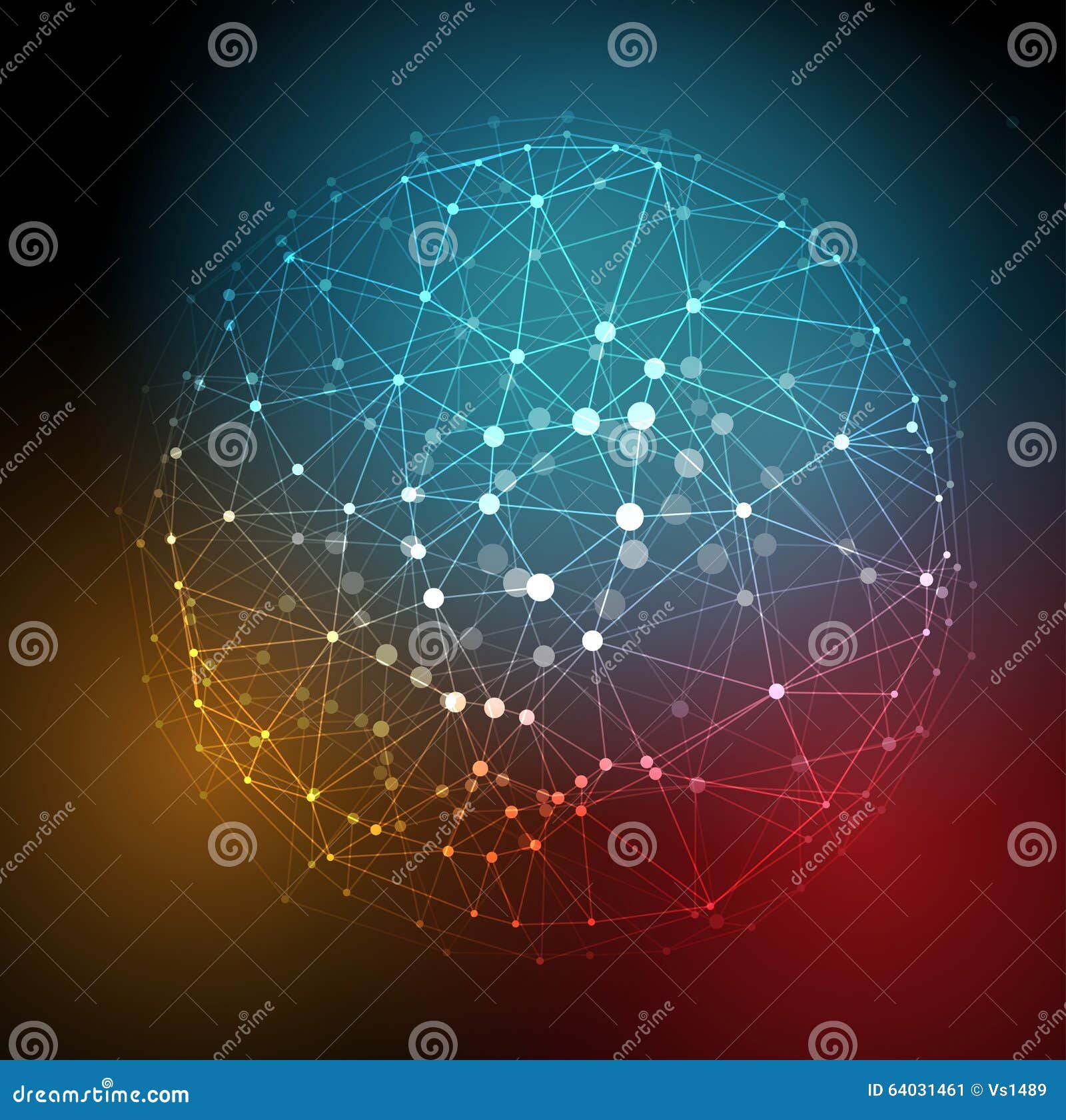 Abstract Globe with Low Poly Connected Dot and Lines Stock Vector ...