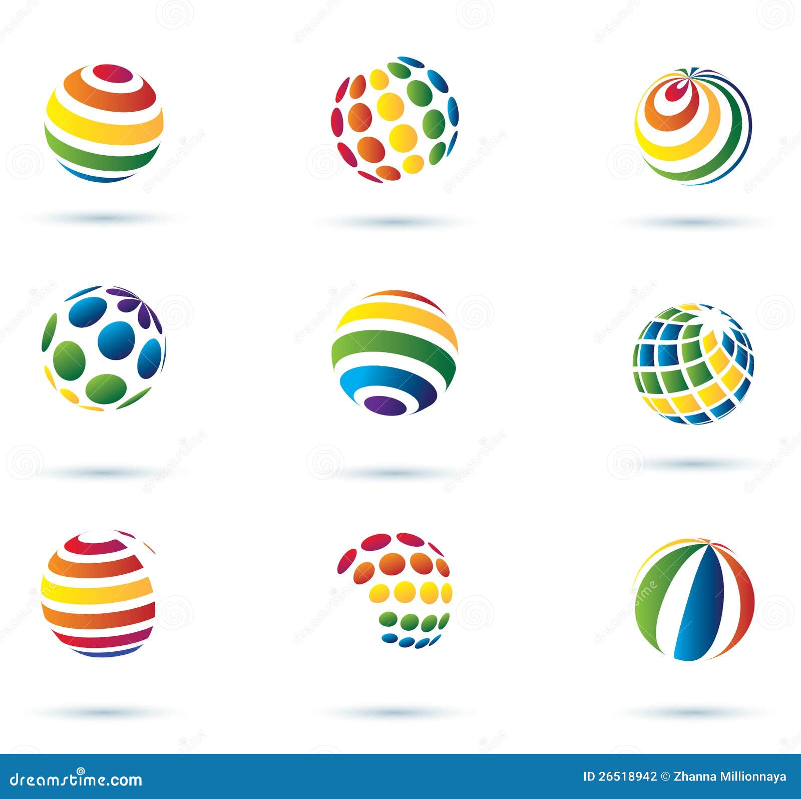 Abstract Globe Multicolor Icons Stock Vector - Illustration of button ...
