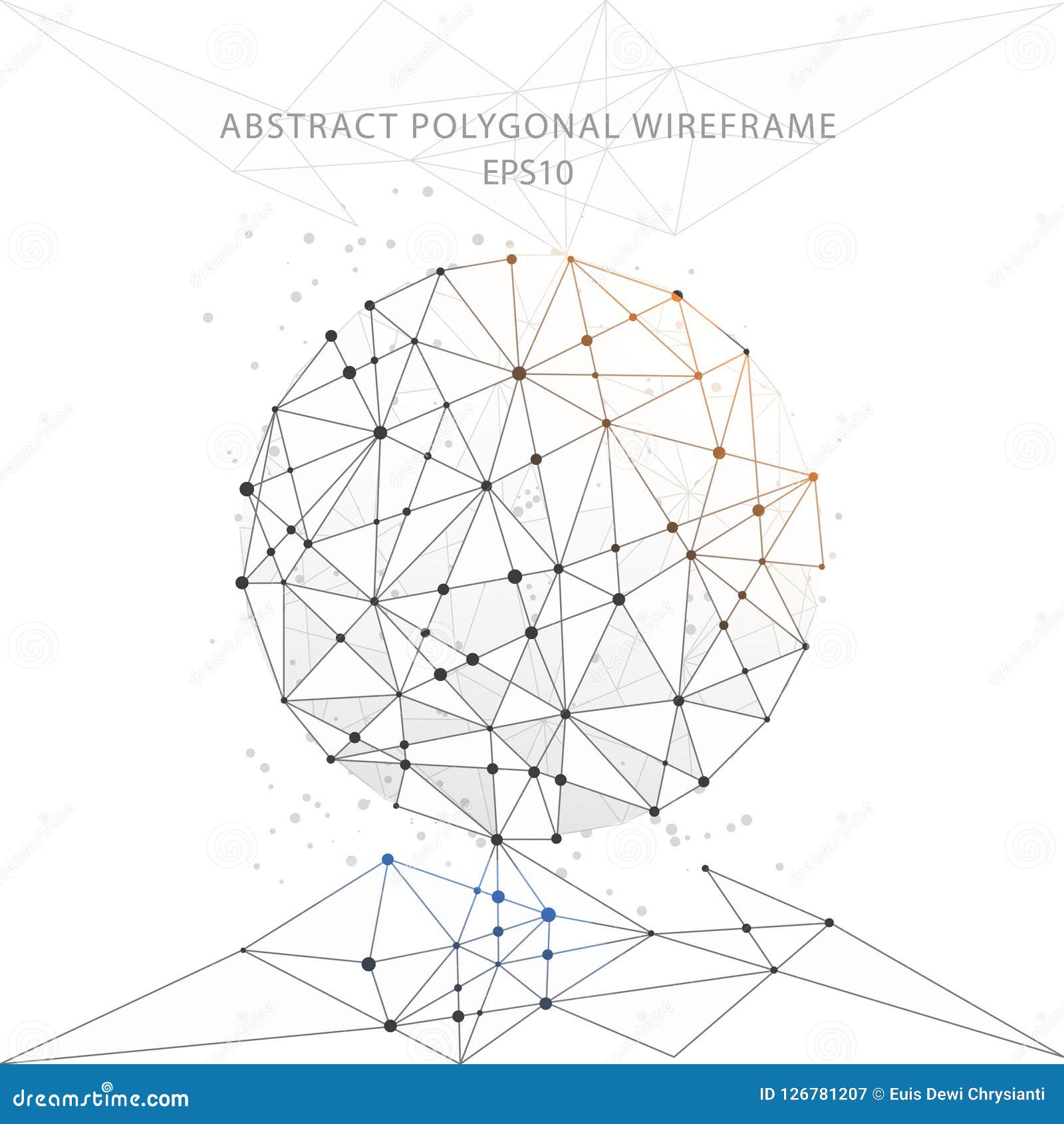 Abstract Globe Polygonal Wire Frame on White Background. Stock Vector ...