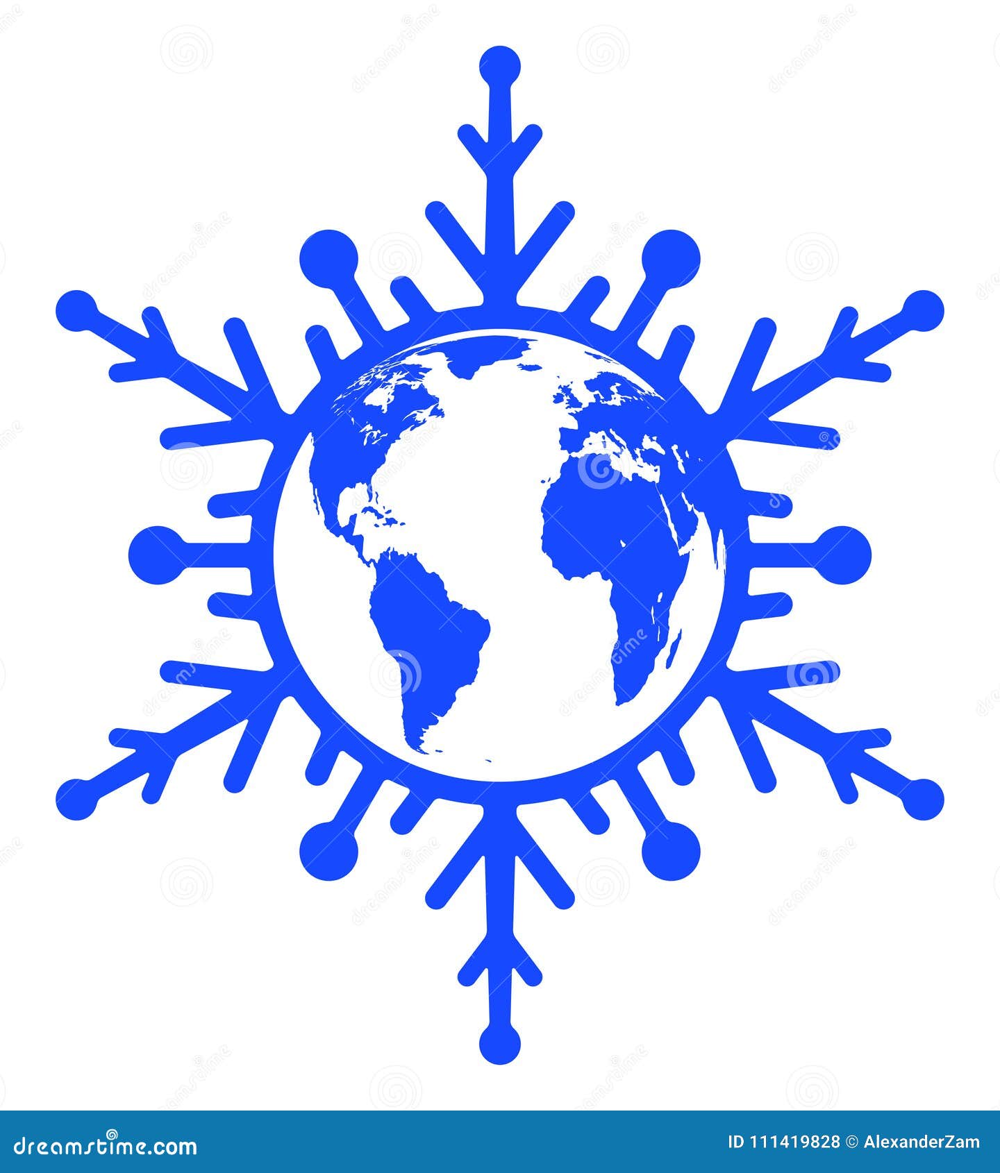 Abstract globe snowflake stock vector. Illustration of earth - 111419828