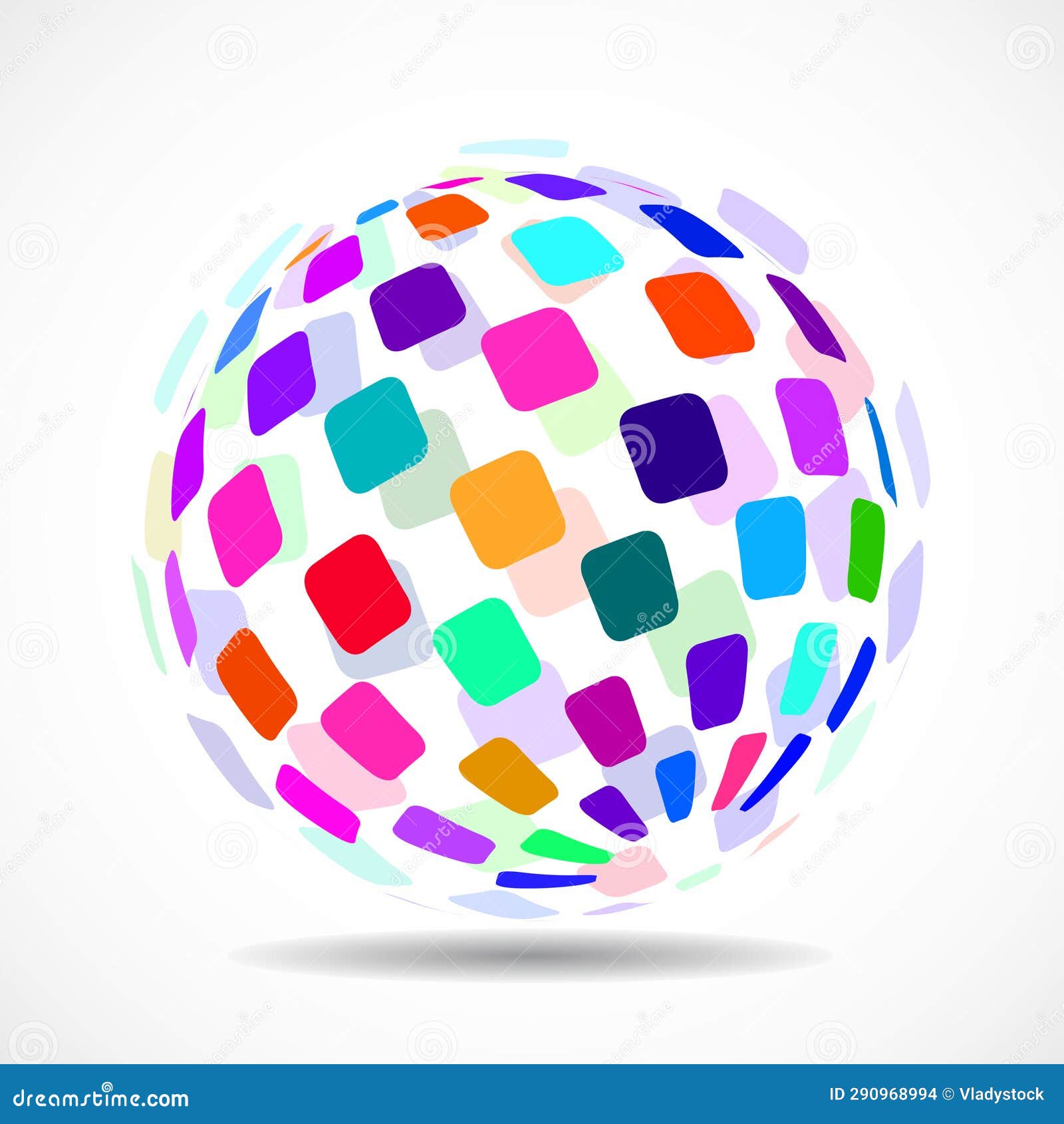 Abstract Globe Sphere of Squares Stock Vector - Illustration of planet ...
