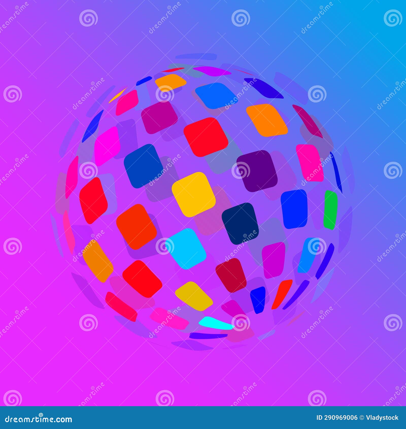 Abstract Globe Sphere of Squares Stock Vector - Illustration of logo ...