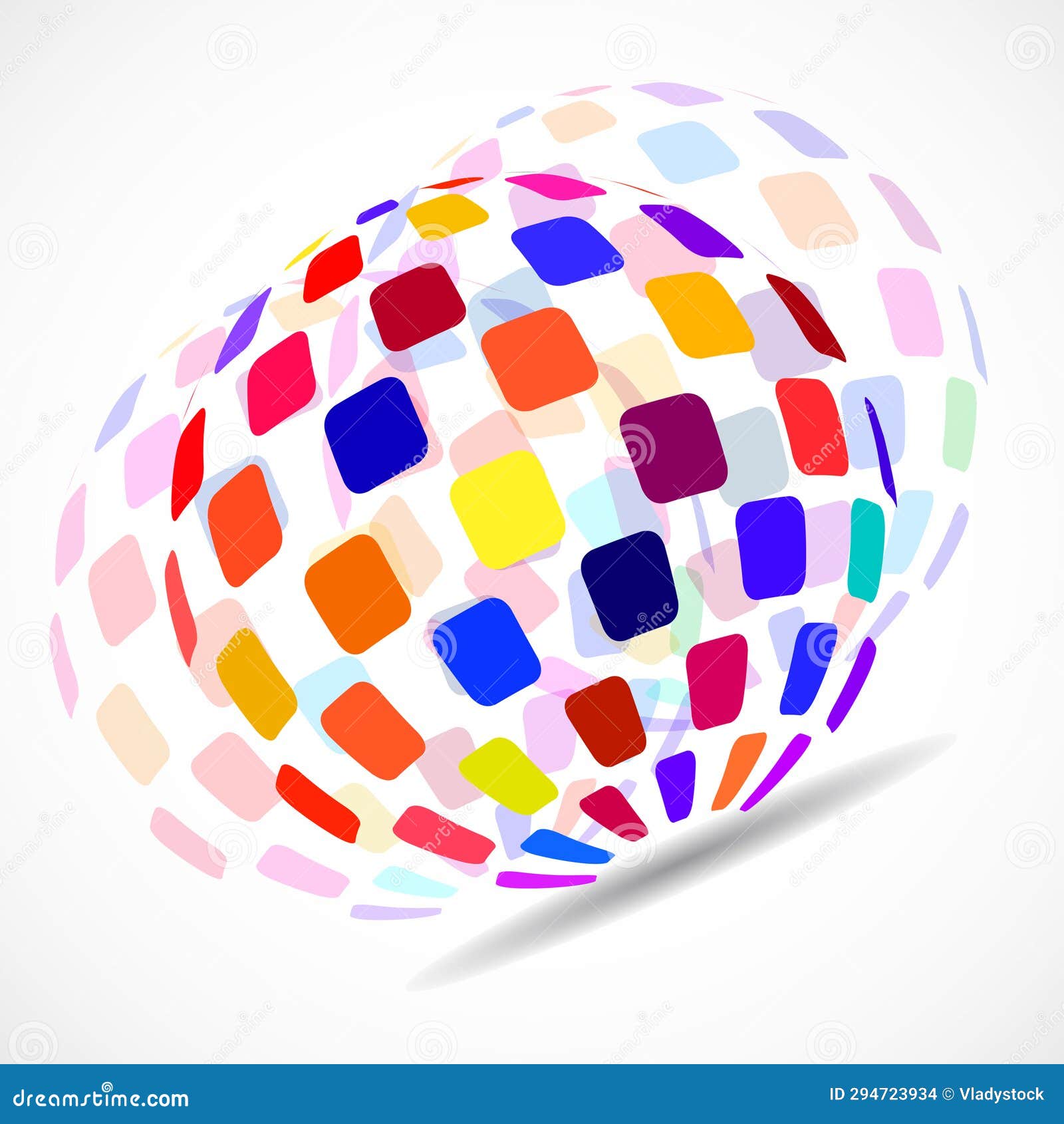 Abstract Globe Sphere of Squares Stock Illustration - Illustration of ...
