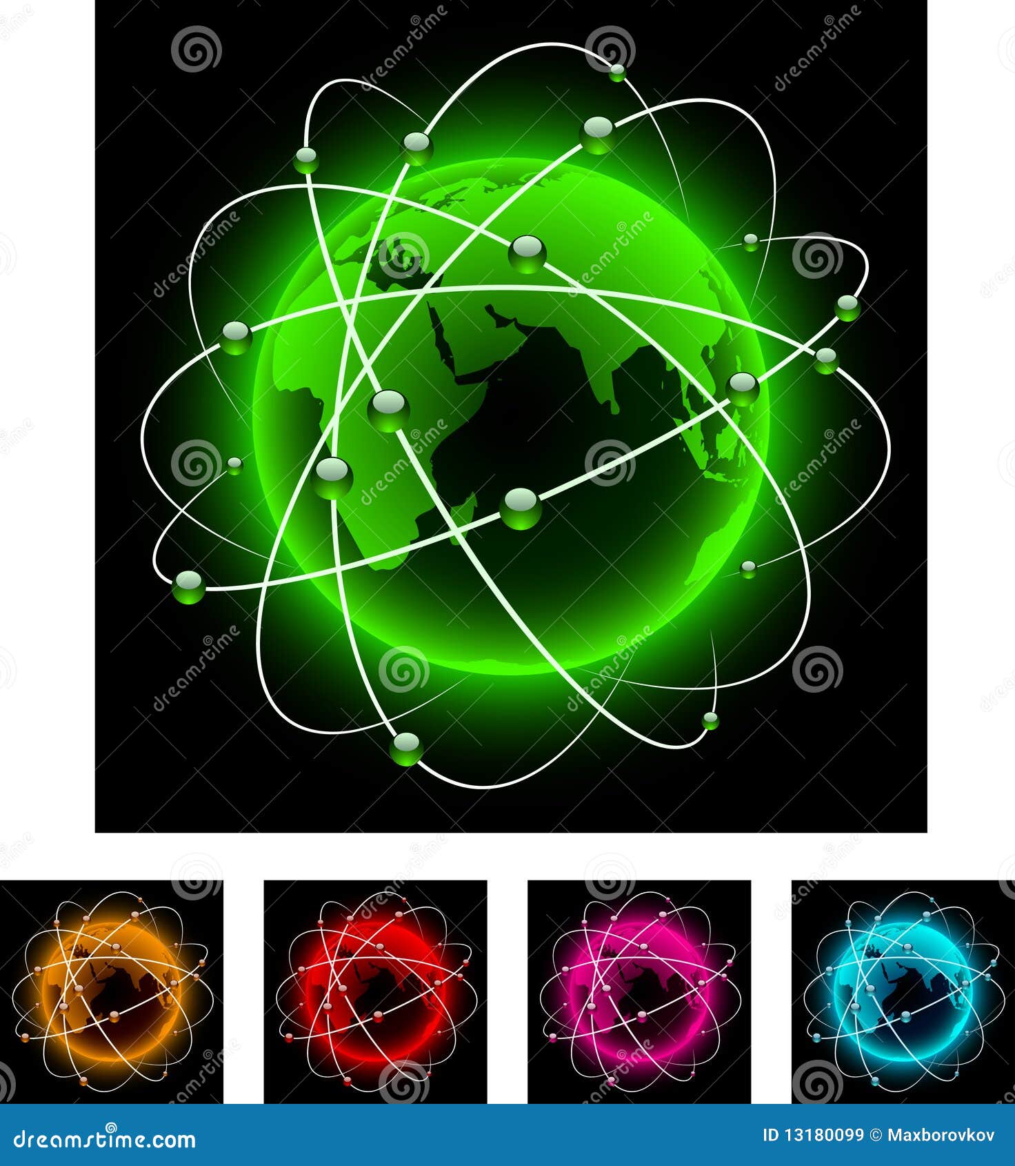 Abstract globes. stock vector. Illustration of green - 13180099