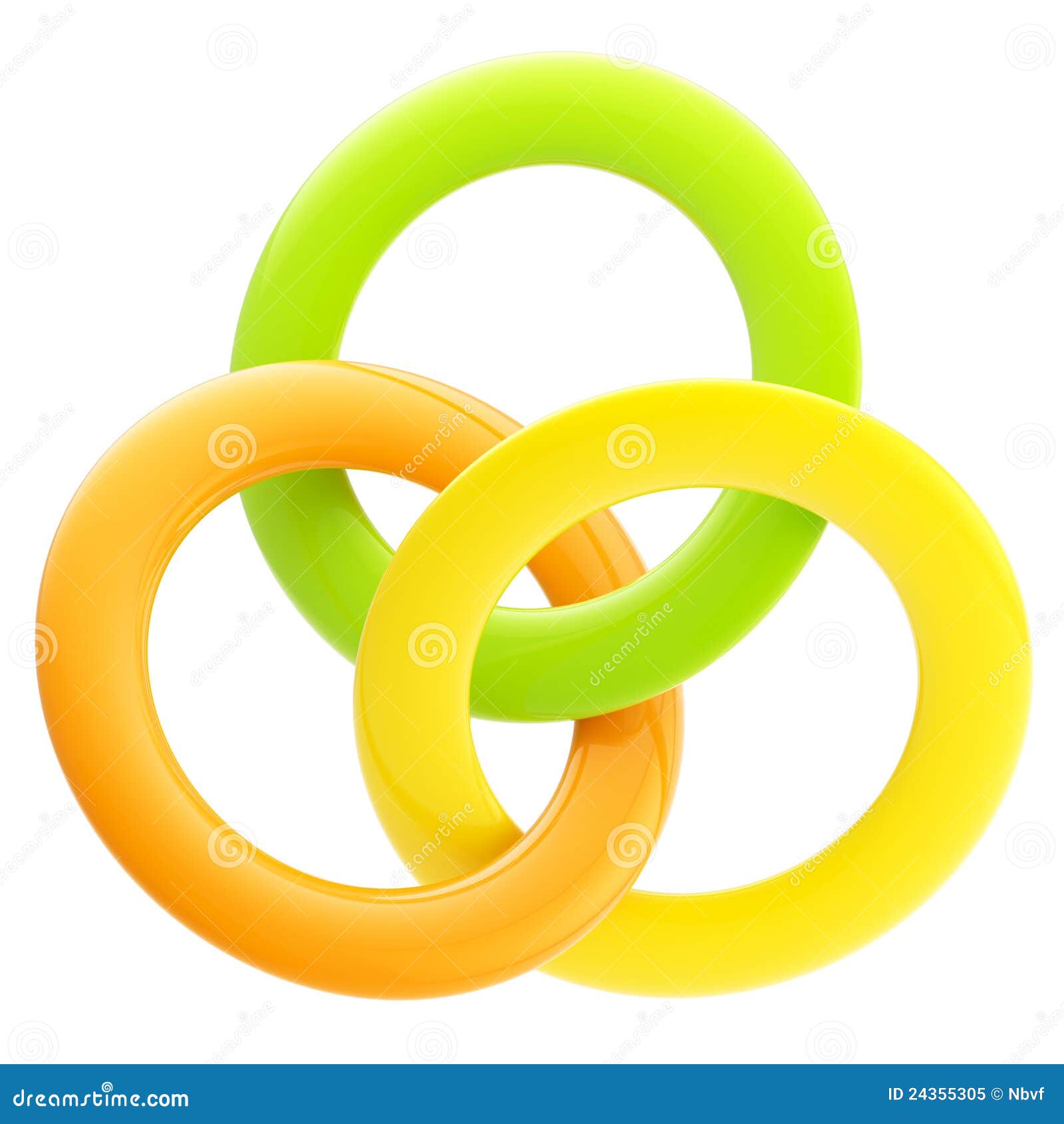 Abstract Glossy Emblem Made of Interlinked Rings Stock Illustration ...