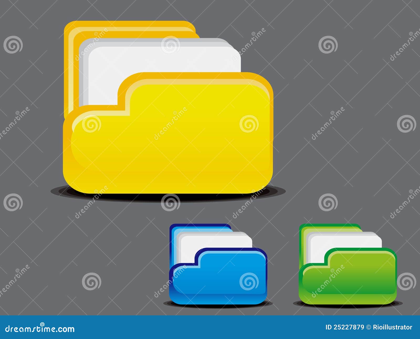 Abstract Glossy Folder Icon Stock Vector - Illustration of note ...