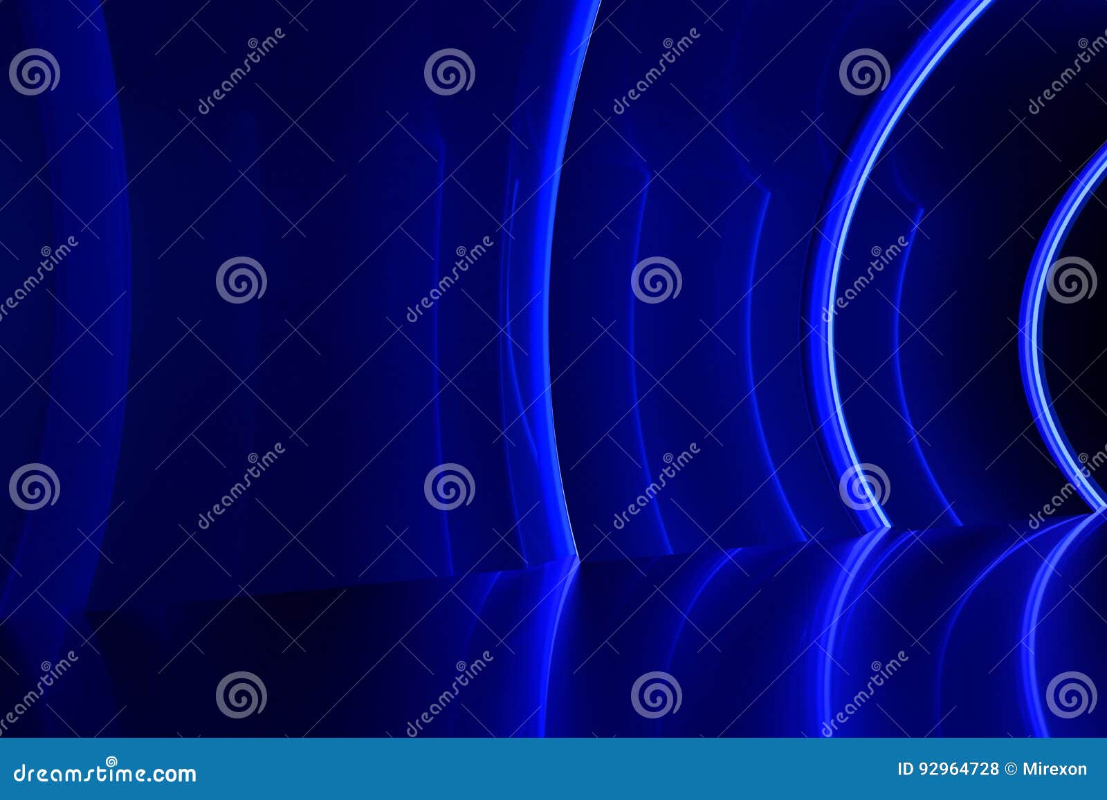 Abstract Glossy Interior with Glow Lines. 3d Rendering Stock ...