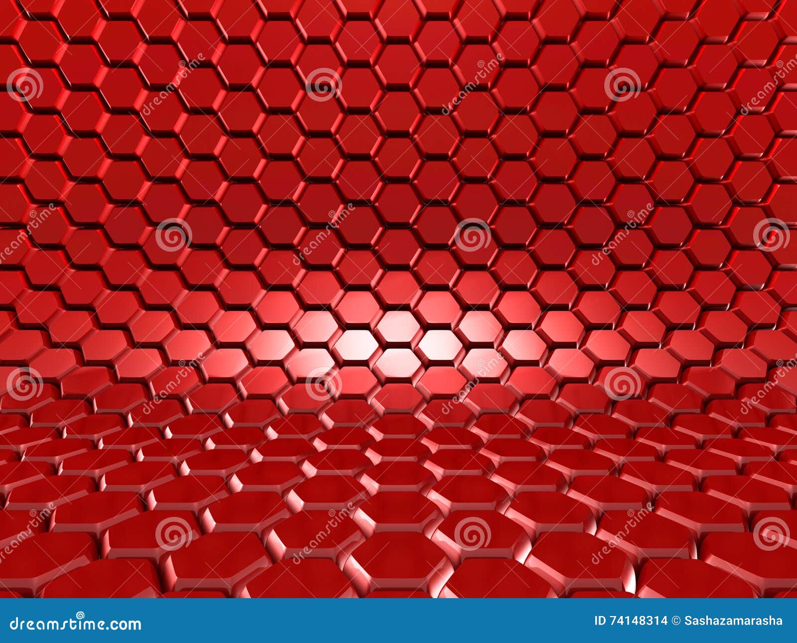 Abstract Glossy Red Hexagon Background Stock Illustration ...