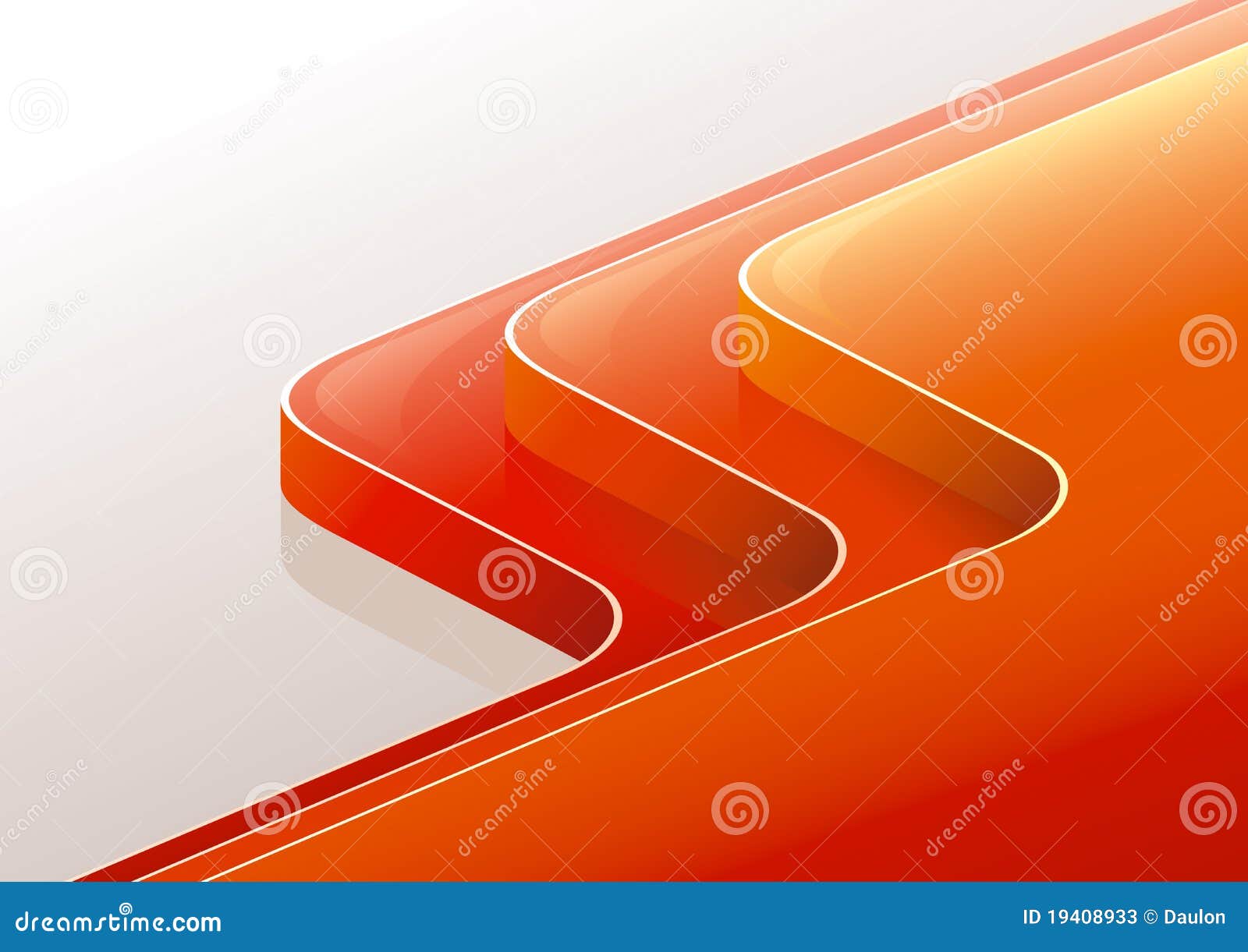 Abstract Glossy Red Orange 3D Perspective Steps. Stock Vector ...
