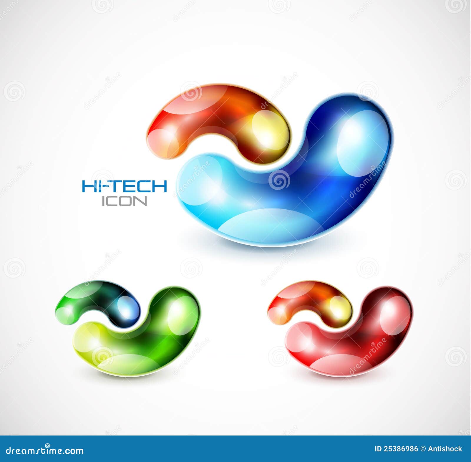 Abstract Glossy Shapes Icons Stock Vector - Illustration of design ...