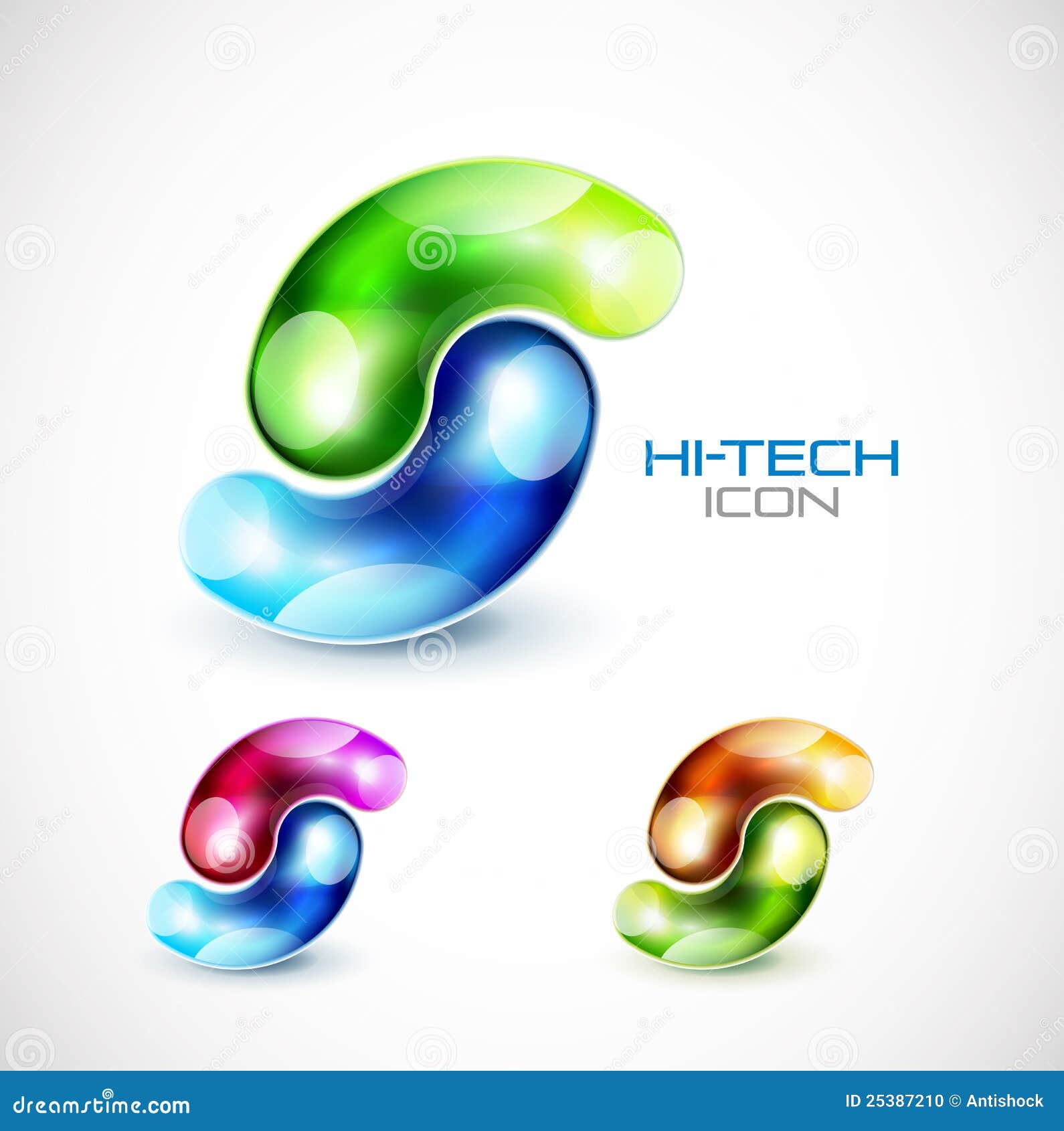 Abstract Glossy Shapes Icons Stock Vector - Illustration of aqua ...