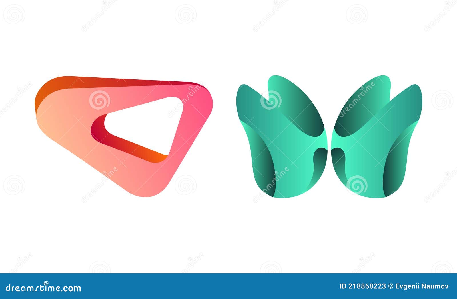 Abstract Glossy Shapes Set, Colorful Dinamic Geometric Liquid Shapes ...