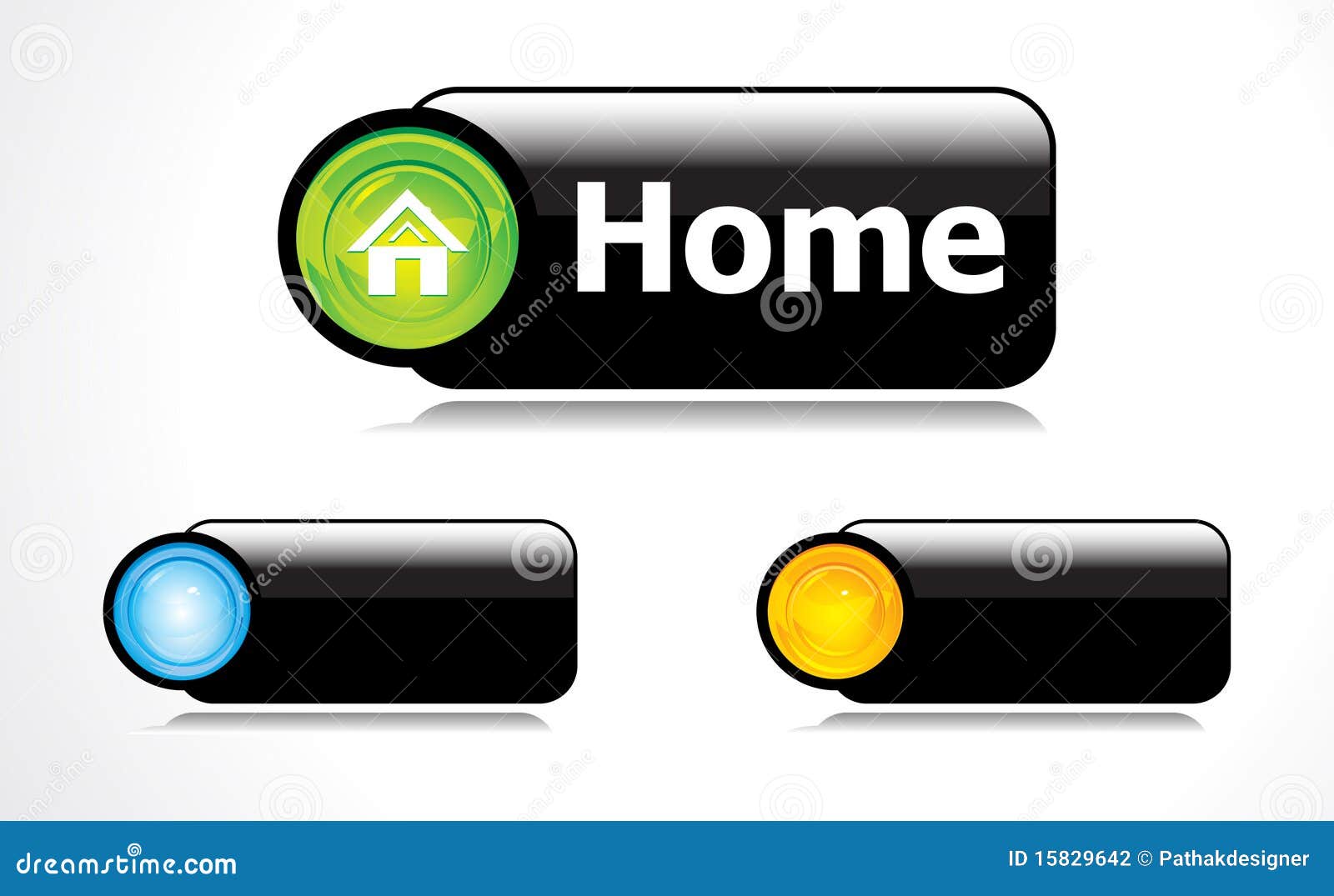 Abstract Glossy Silver Home Button Stock Vector - Illustration of ...