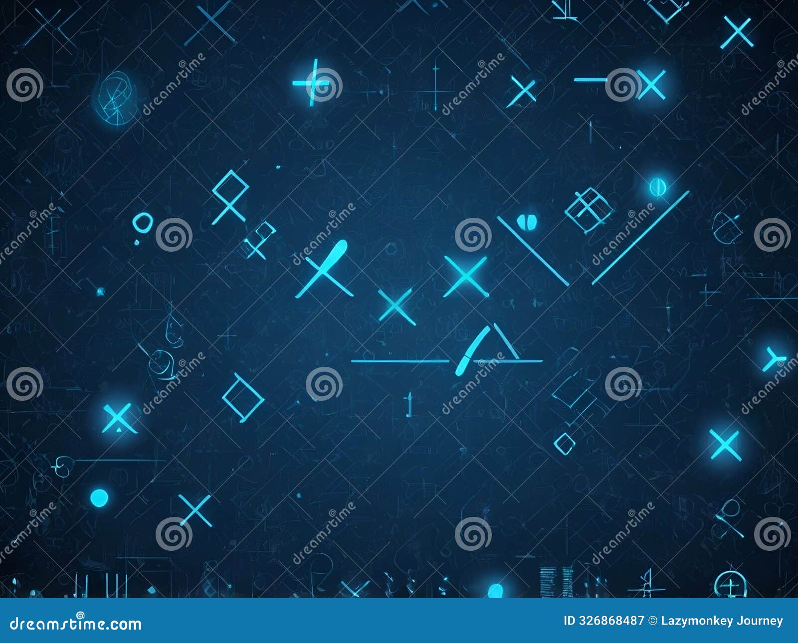 Abstract Glow Blue Symbols Design Elements Medical Tech Background ...