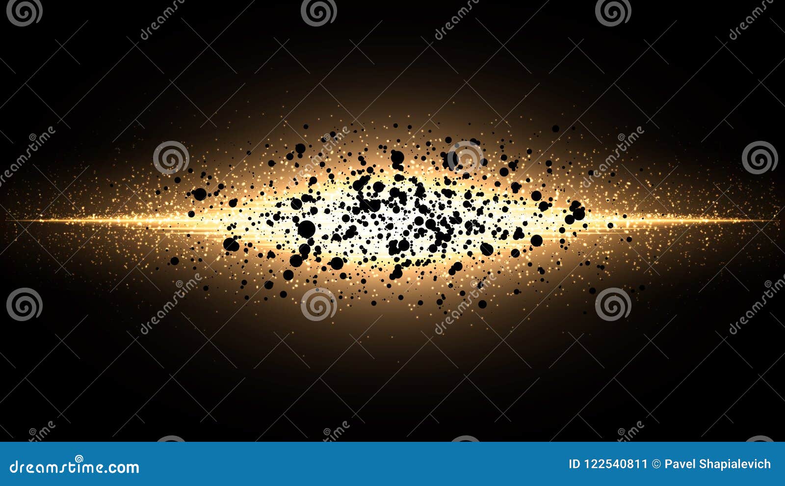 Golden Light Rays and Explode Stock Illustration - Illustration of ...