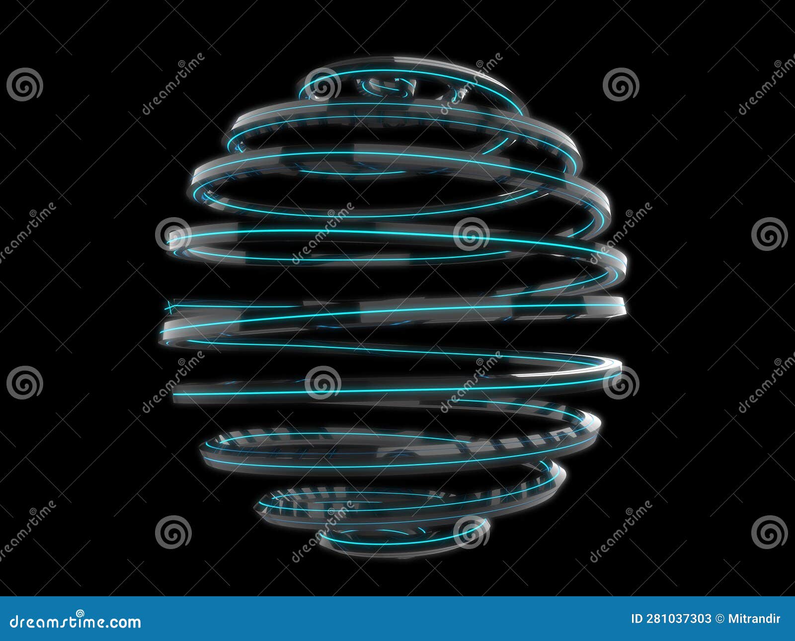 Abstract Glow Flow Lines and Shapes Forming a Sphere Stock Illustration ...