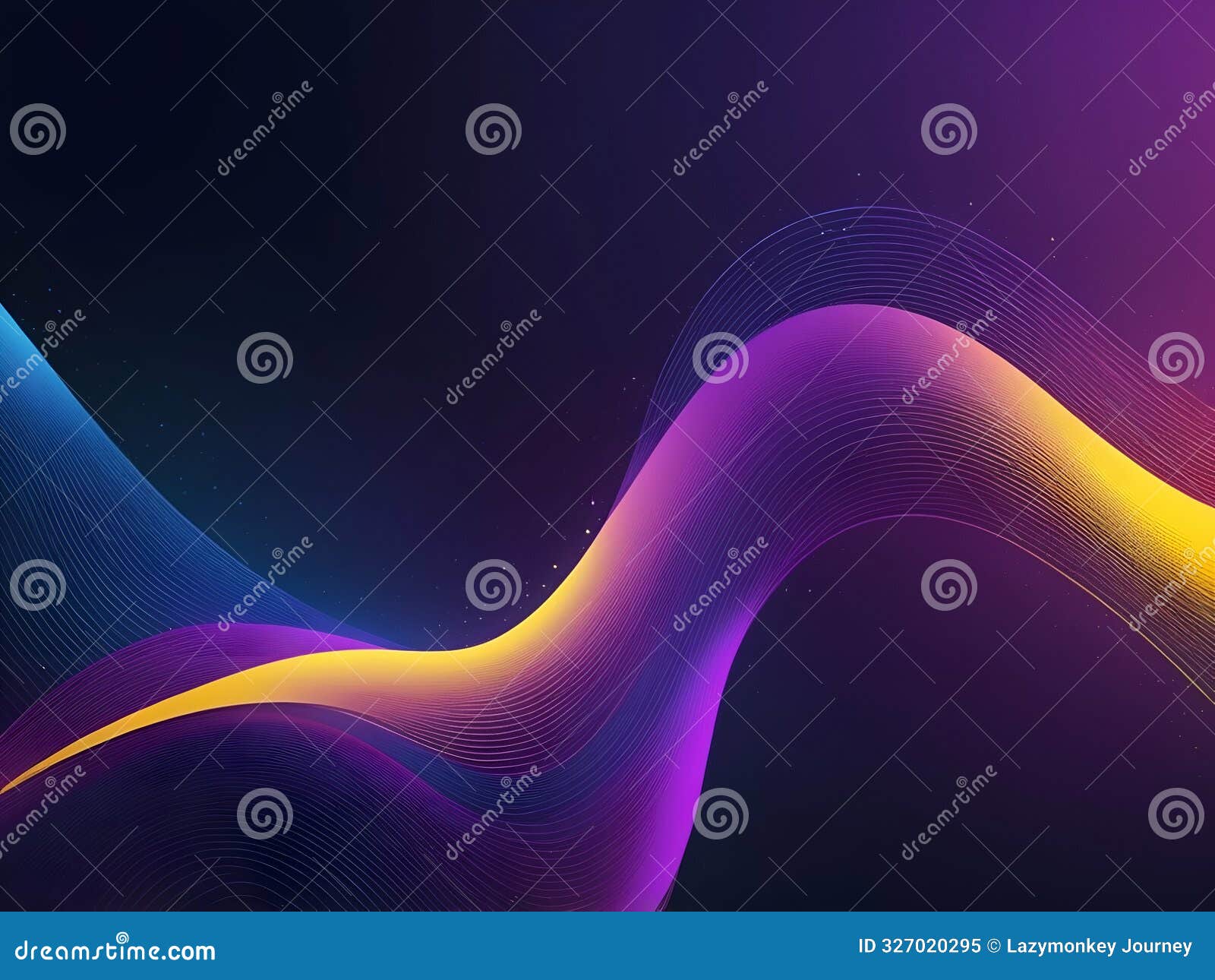 Abstract Glow Line Wave Flow Pattern Gradient Violet Blue Yellow ...