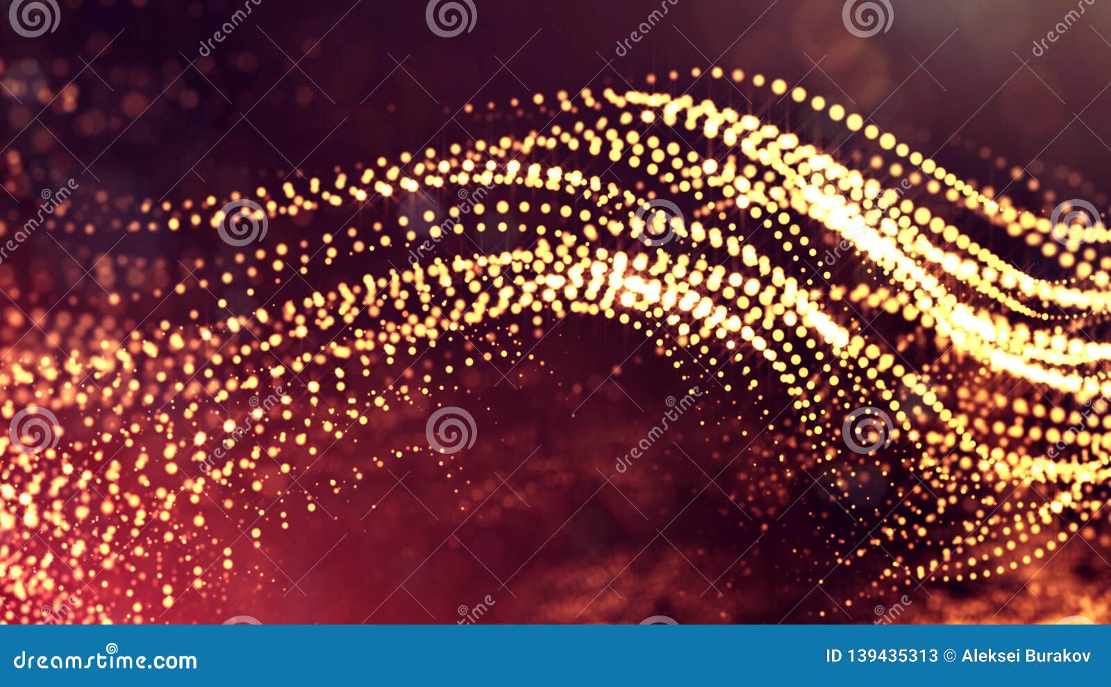 Abstract Glow Particles in Air As Science Fiction Microcosm or Macro ...