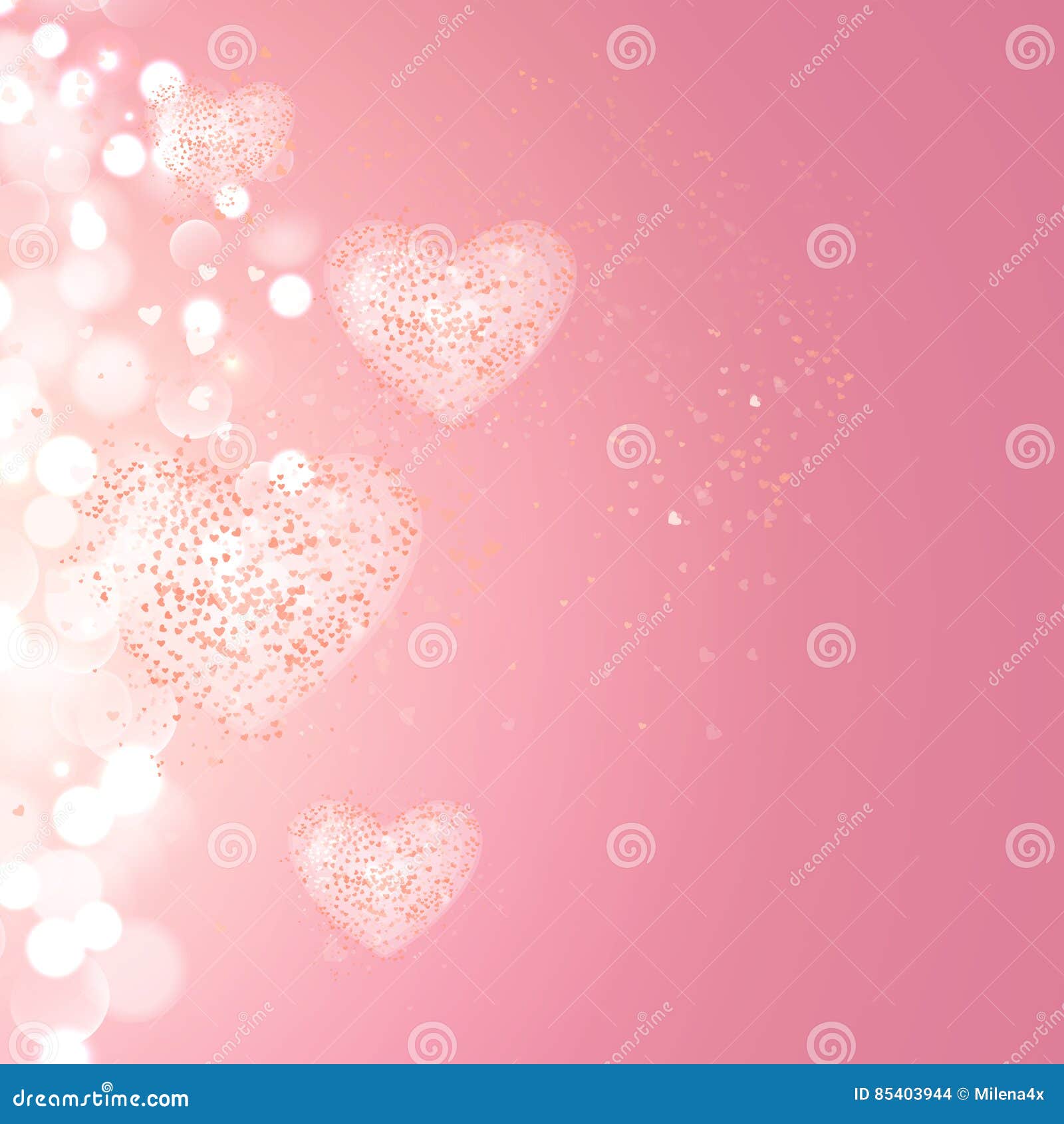 Abstract Glow Soft Hearts for Valentines Day Background Design. Vector ...