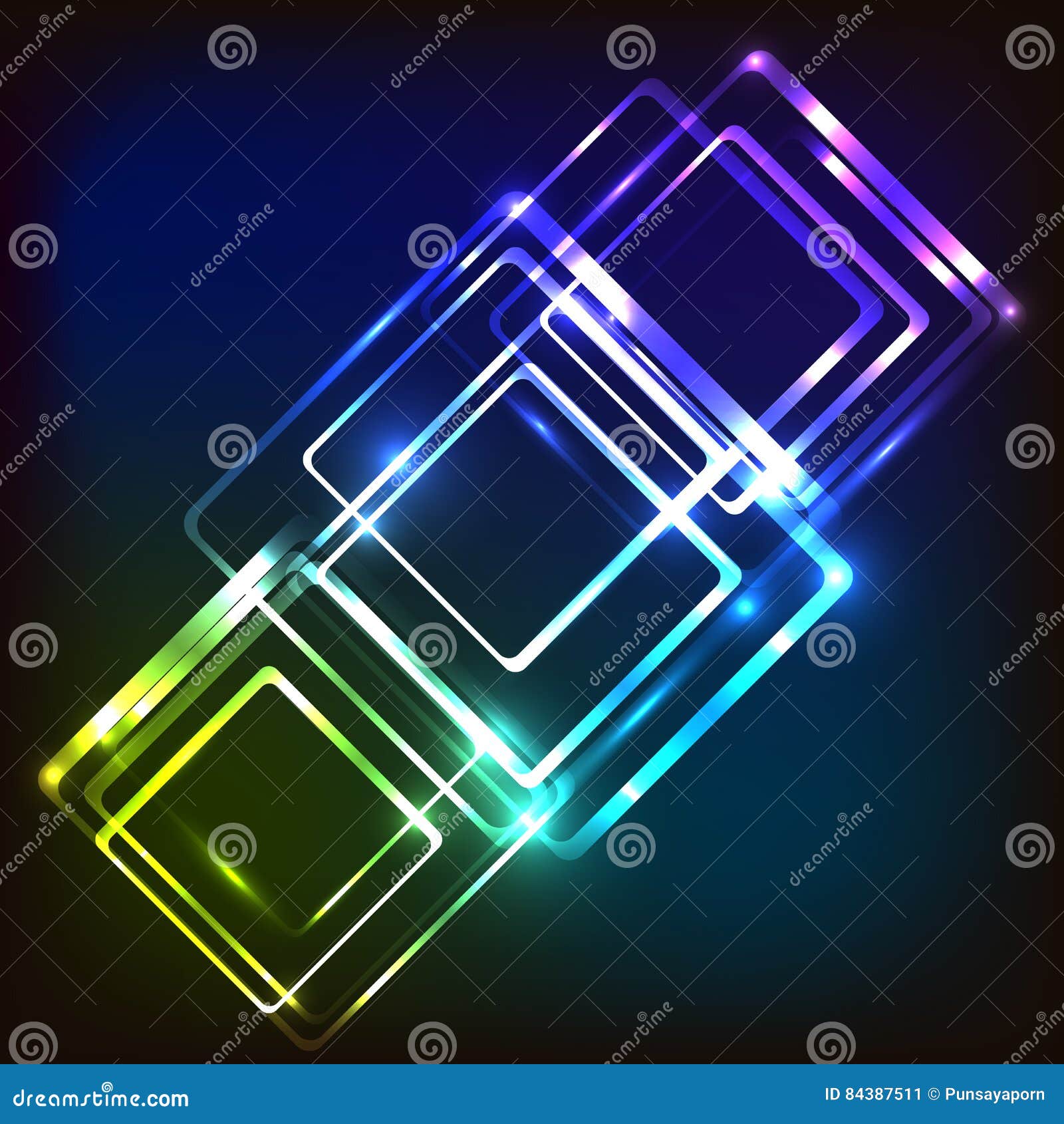 Abstract Glowing Background with Rounded Rectangles Stock Vector - Illustration of cyborg ...