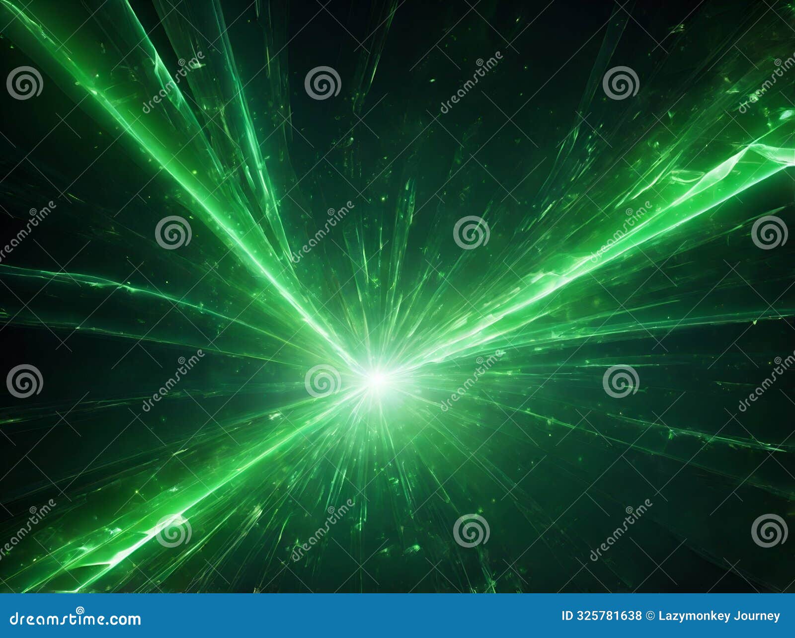 Abstract Glowing Beams of Radiant Green Light Stock Illustration ...