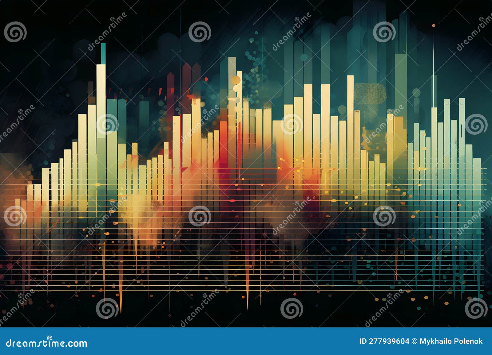 Abstract Glowing Big Data Forex Candlestick Chart. Trade, Technology ...