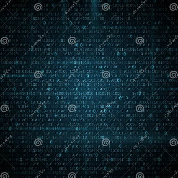 Abstract Glowing Binary Programming Code Background. Digital Data. High Technology Concept ...
