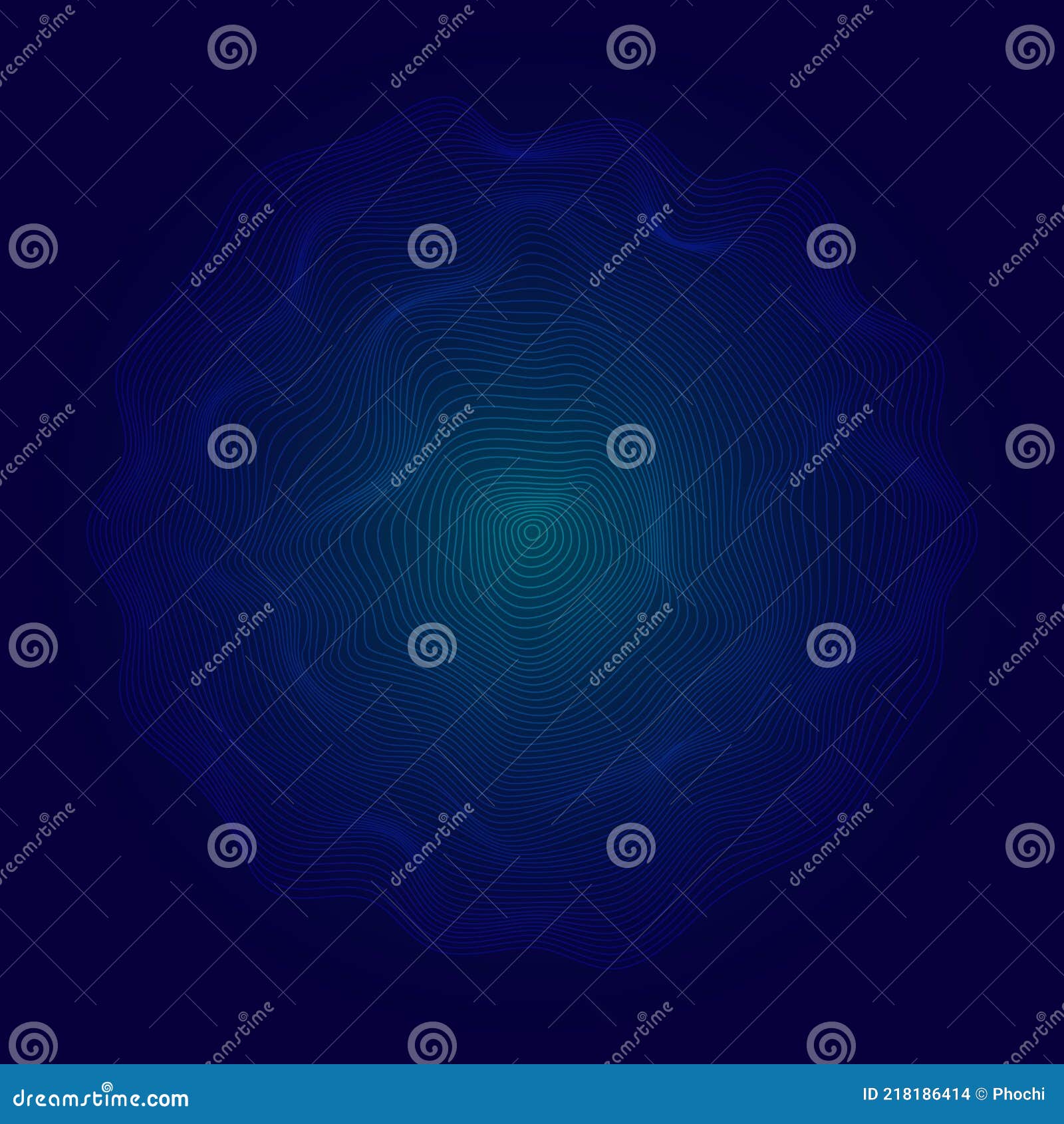 Abstract Glowing Blue Circle Grid Pattern Dynamic Particles on Dark ...