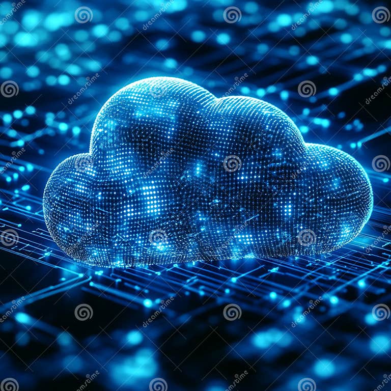 Abstract Digital Cloud Computing Network Technology Data Innovation Global Future Digital ...