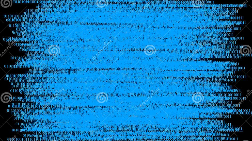 Abstract Glowing Blue Coding Background. Binary Code, Technology, Data ...