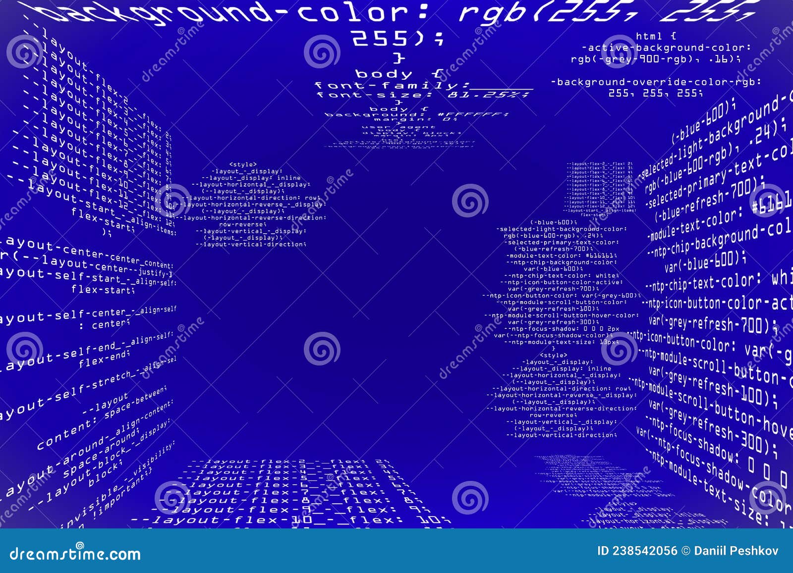 Abstract Glowing Blue Coding Programming Background With Mock Up Place Big Data And Code