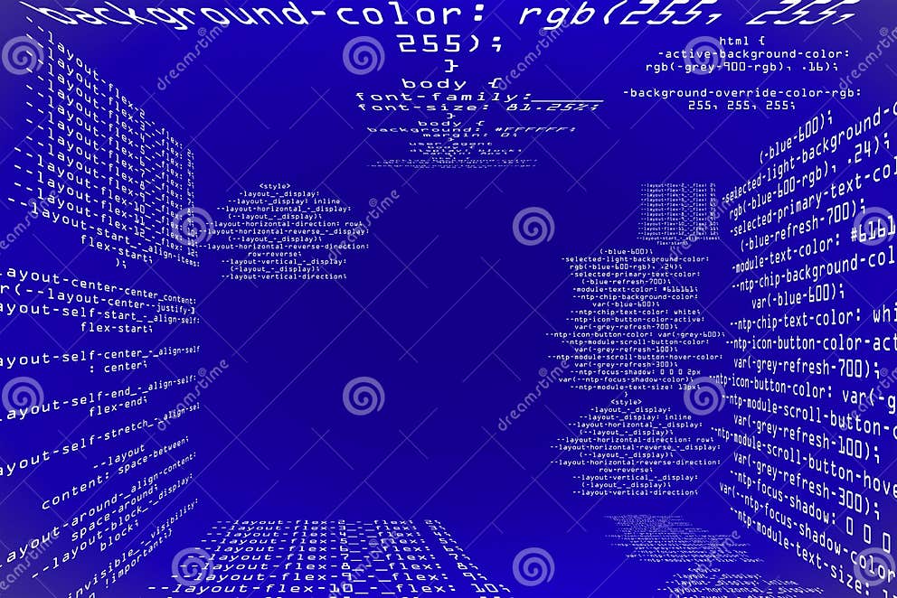 Abstract Glowing Blue Coding Programming Background With Mock Up Place Big Data And Code