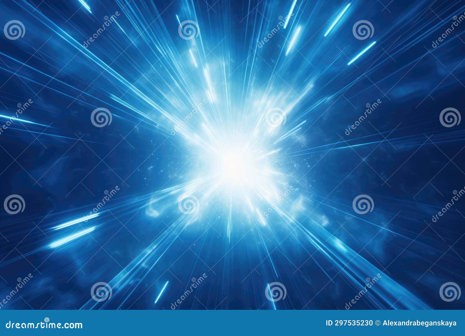 Abstract Glowing Blue Light Effect with Sparkling Rays Stock ...