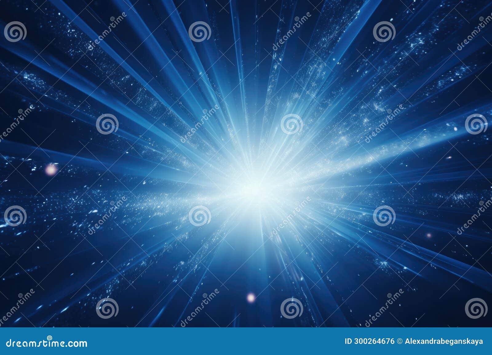 Abstract Glowing Blue Light Effect with Sparkling Rays Stock ...
